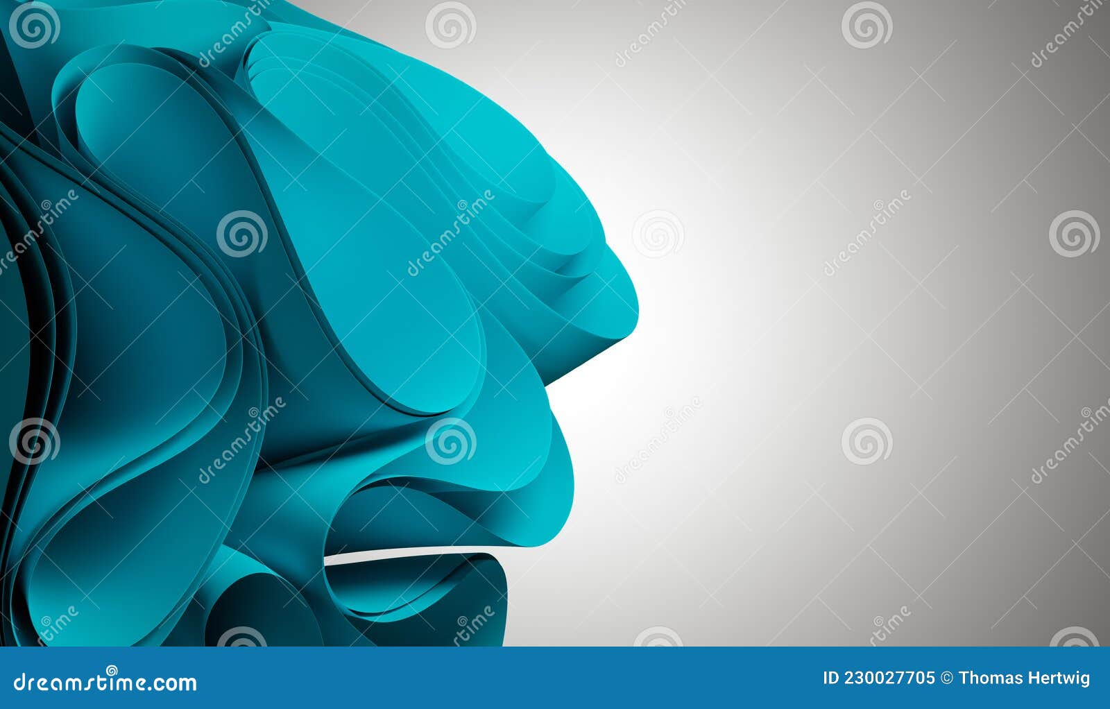 Structure with Wavy Blue Elements, Abstract Wavy Folds Background. 3d ...