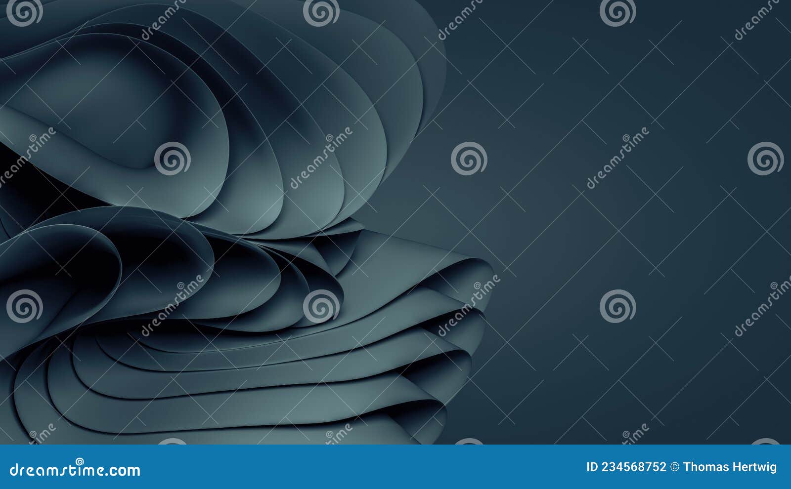 Structure with Wavy Dark Blue Elements, Abstract Wavy Folds Background ...