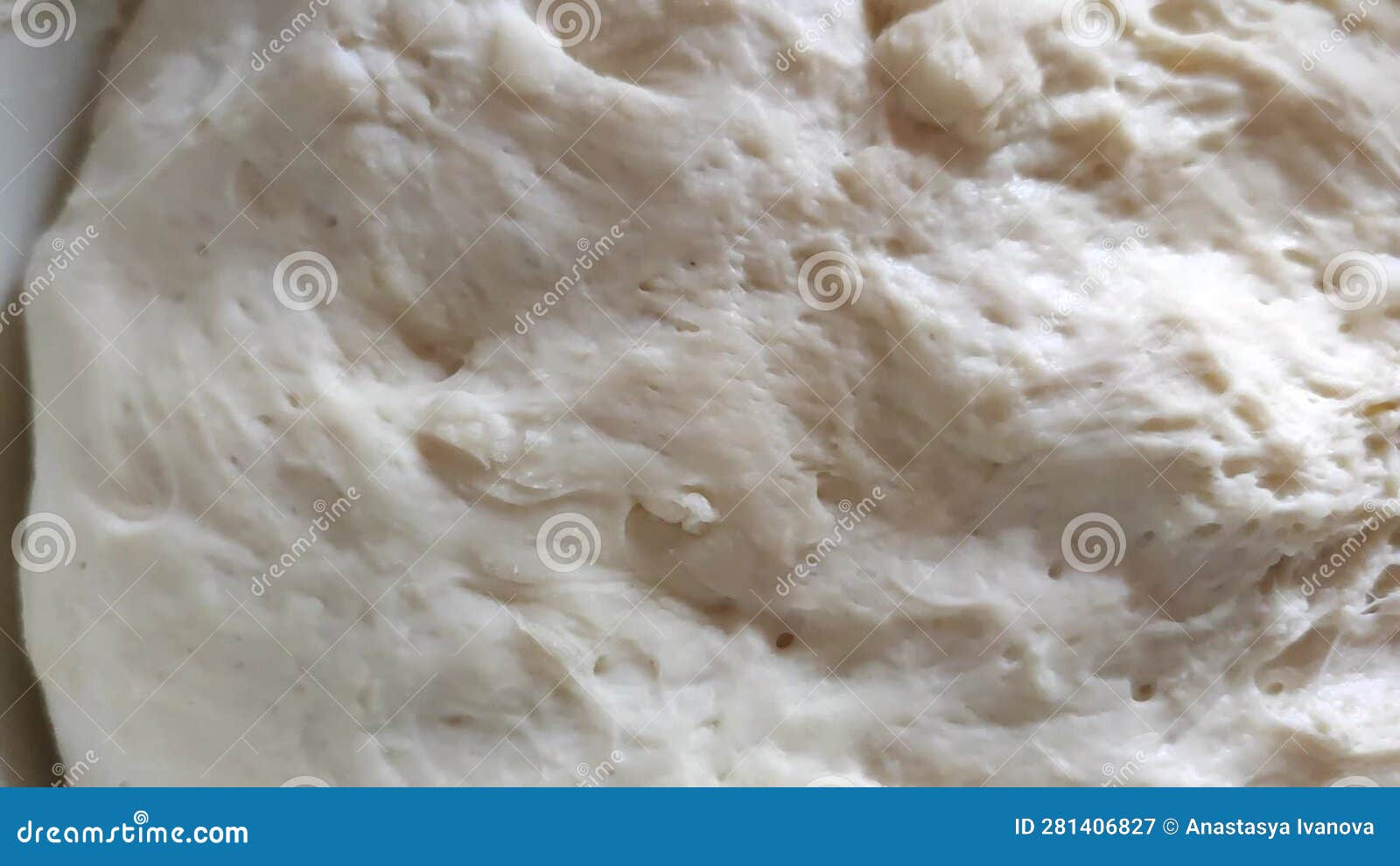 Structure of Wheat White Flour Dough for Bread Close-up Stock Video ...