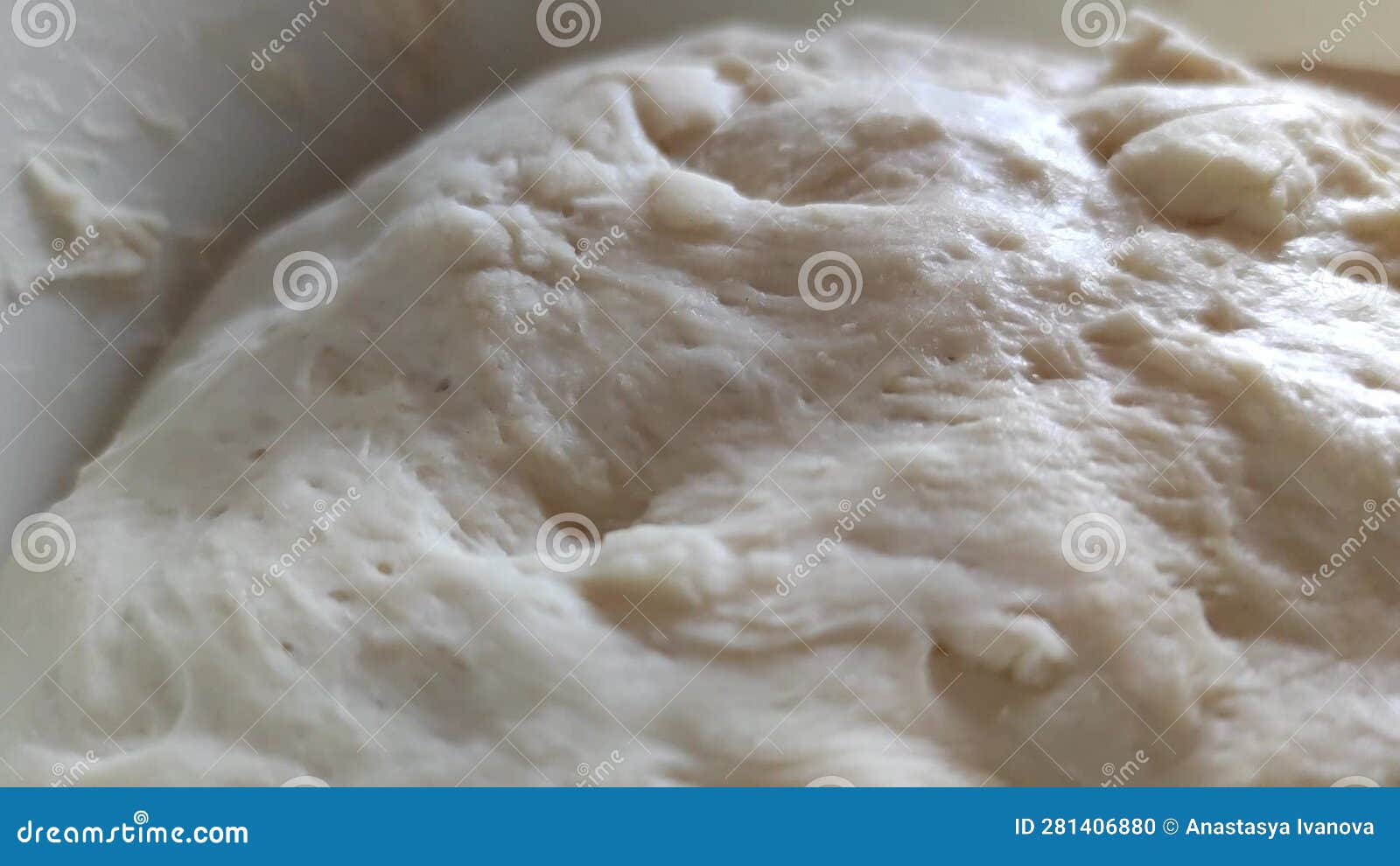 Structure of Wheat White Flour Dough for Bread Close-up Stock Footage ...