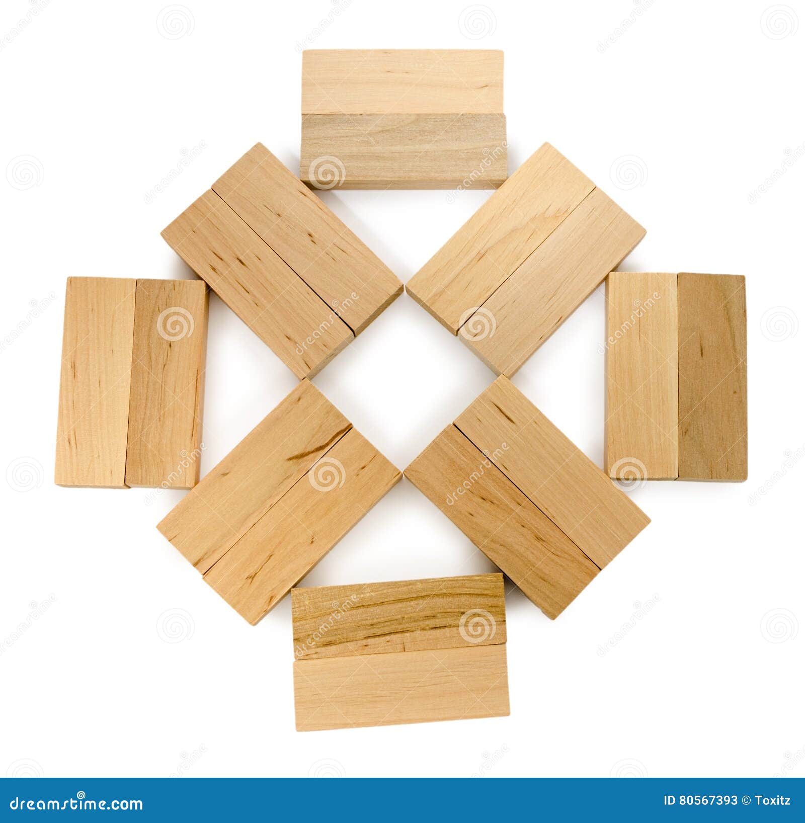 Structure of Wooden Bricks, Looks Like Flower or Sun Stock Image ...