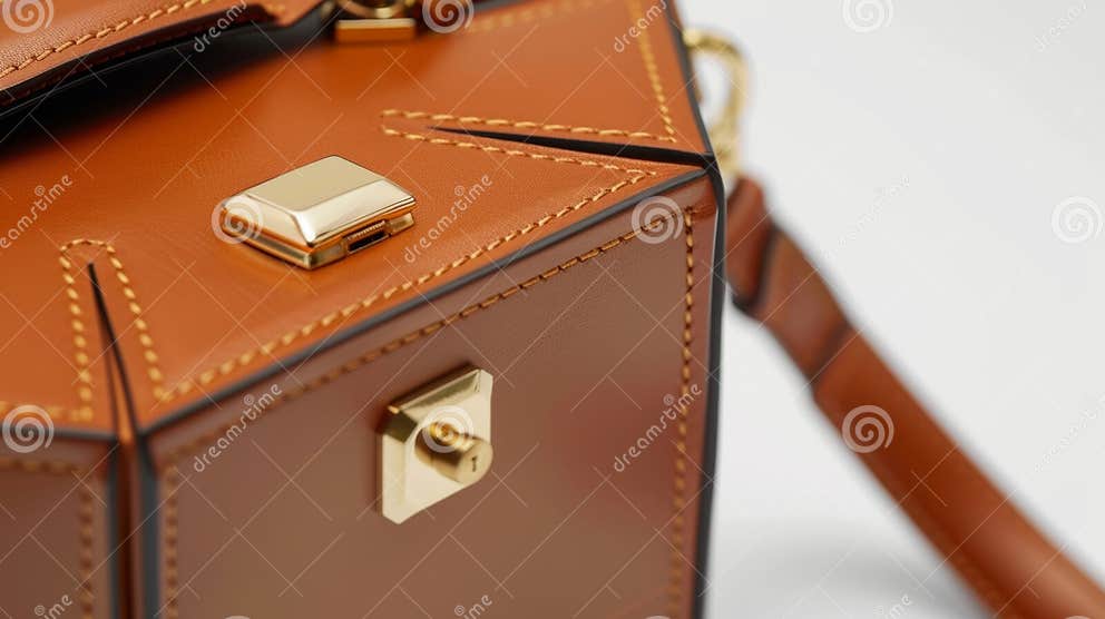 A Structured Box Bag with a Unique Octagonal Shape Crafted from Smooth ...