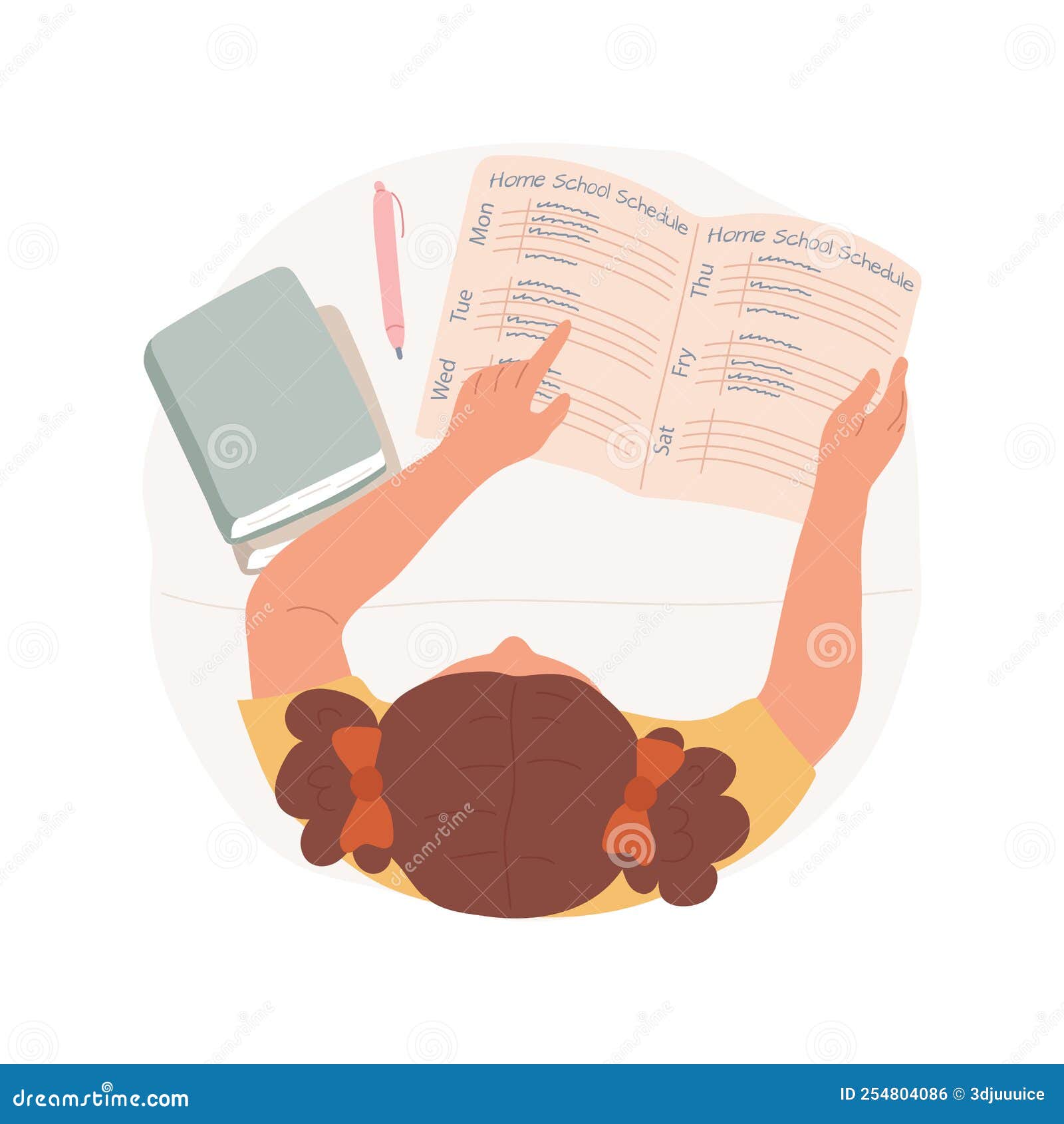 Structured Home Learning Isolated Cartoon Vector Illustration. Stock ...