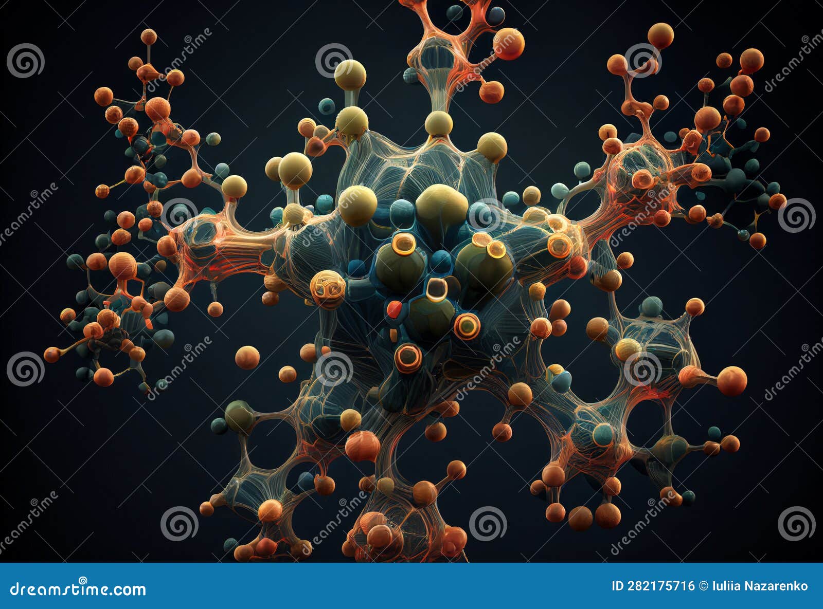 Structured Molecule Formation. AI Generated Stock Illustration ...