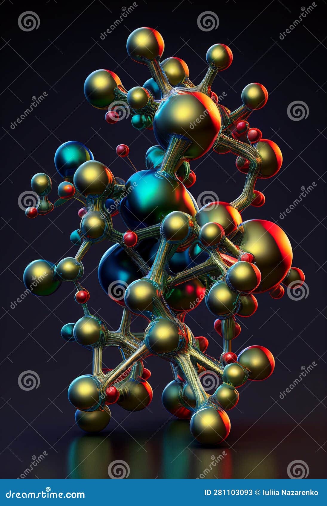 Structured Molecule Formation. AI Generated Stock Illustration ...