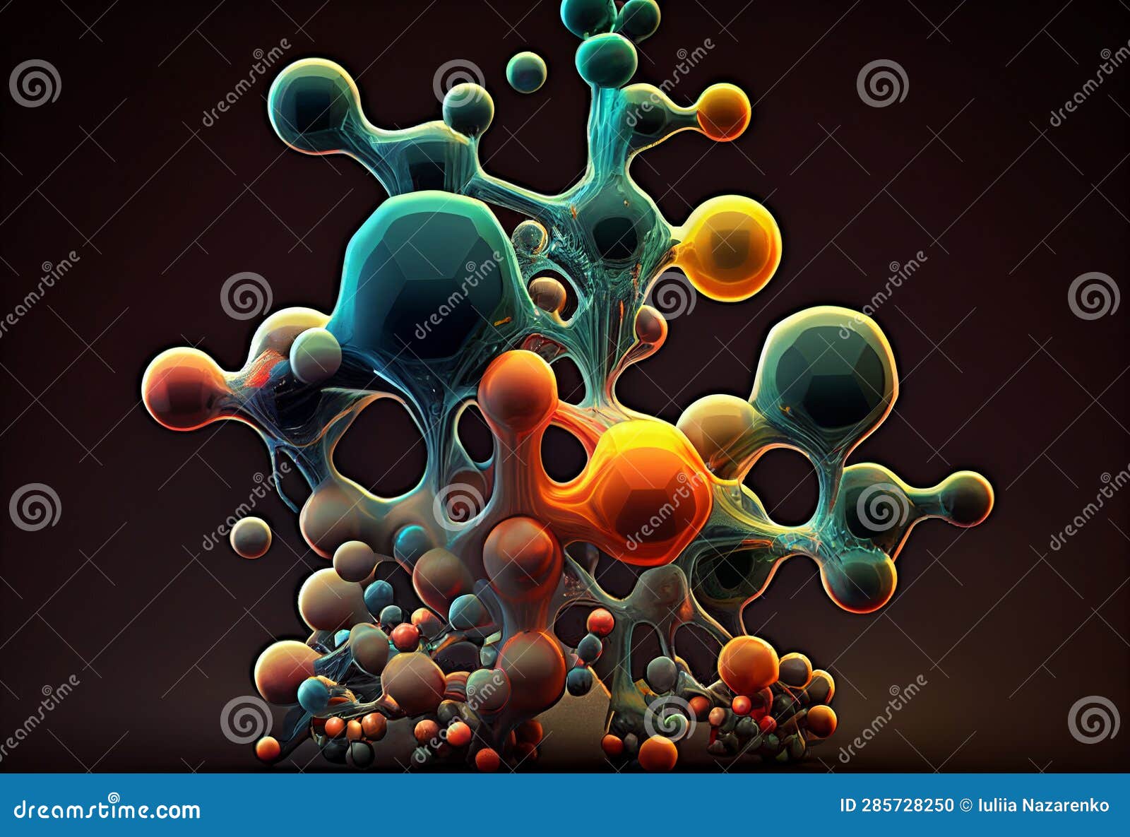 Structured Molecule Formation. AI Generated Stock Illustration ...