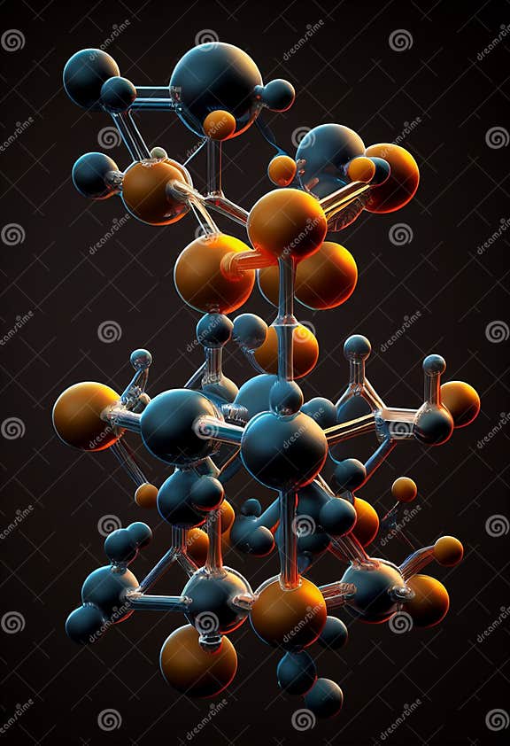 Structured Molecule Formation. AI Generated Stock Image - Image of ...