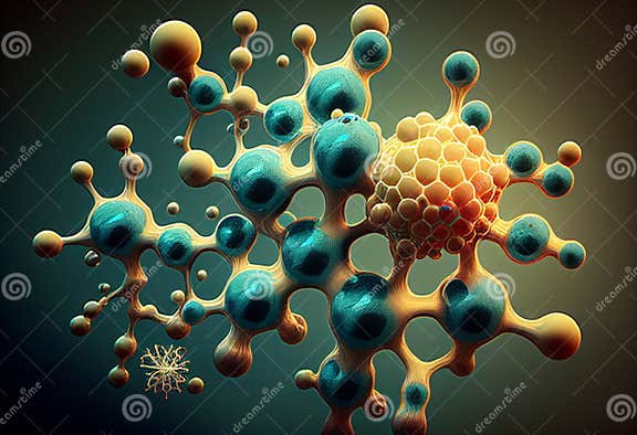 Structured Molecule Formation. AI Generated Stock Image - Image of ...