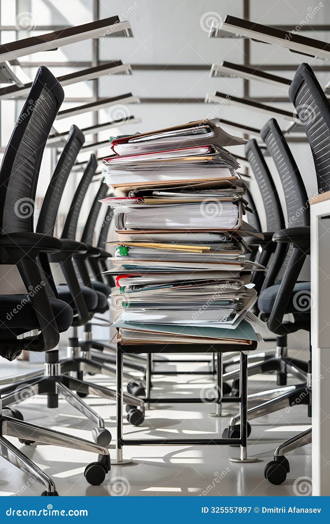 Structured Office Efficiency Amidst Untouched Paperwork Stock ...