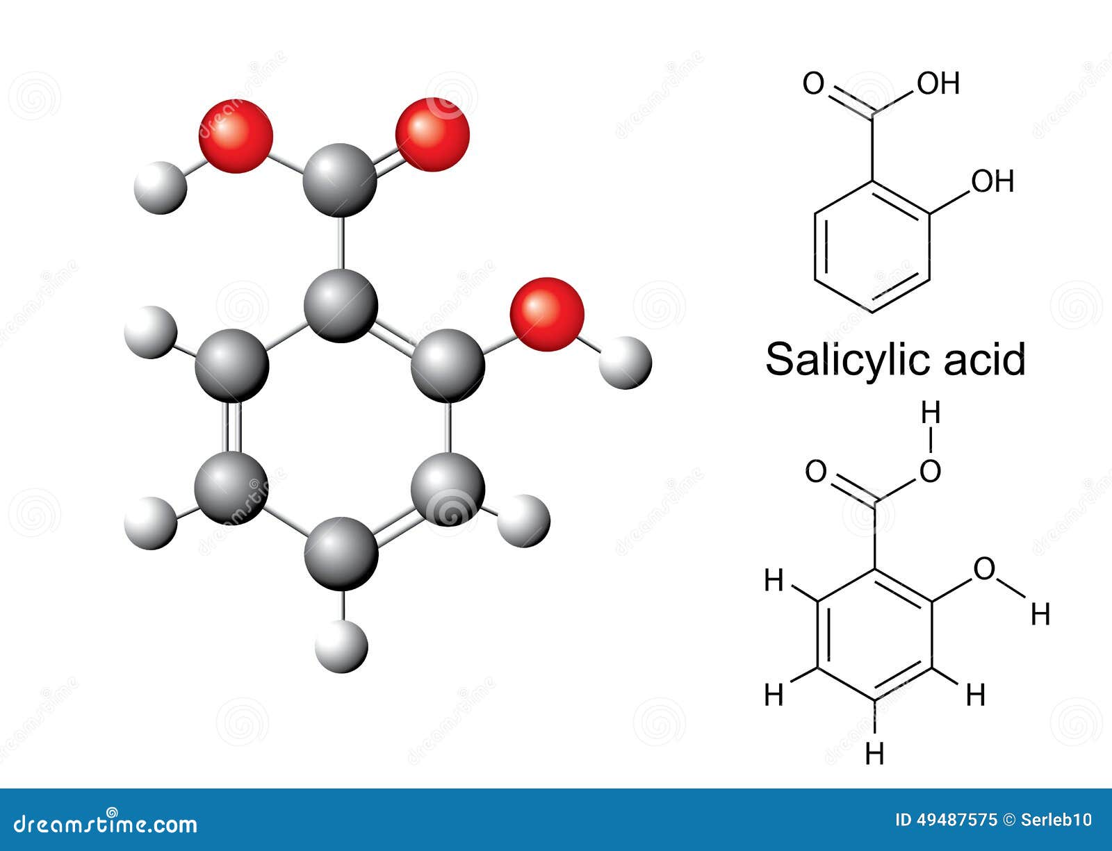 Structureel Chemisch Formules En Model Van Salicylic Zuur Vector ...