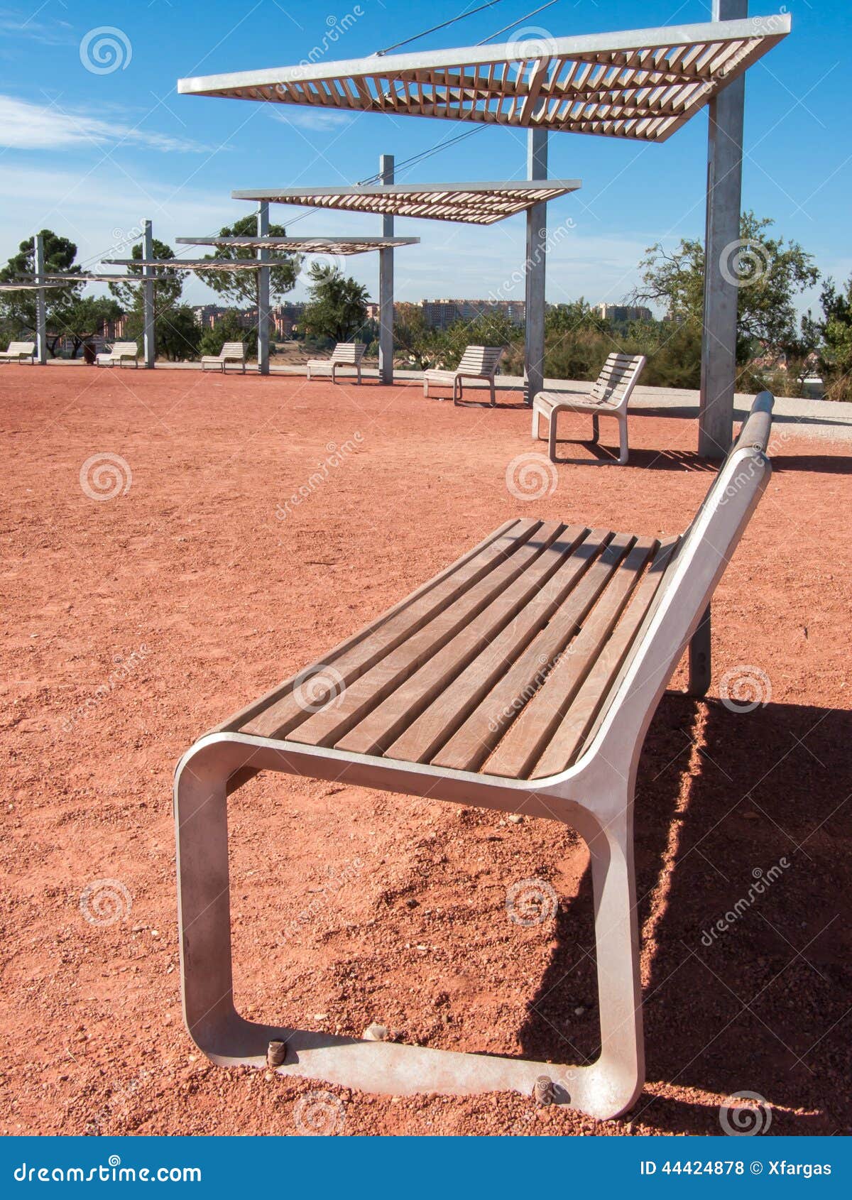 Structures of Benches and Shade Platforms Stock Photo - Image of ...
