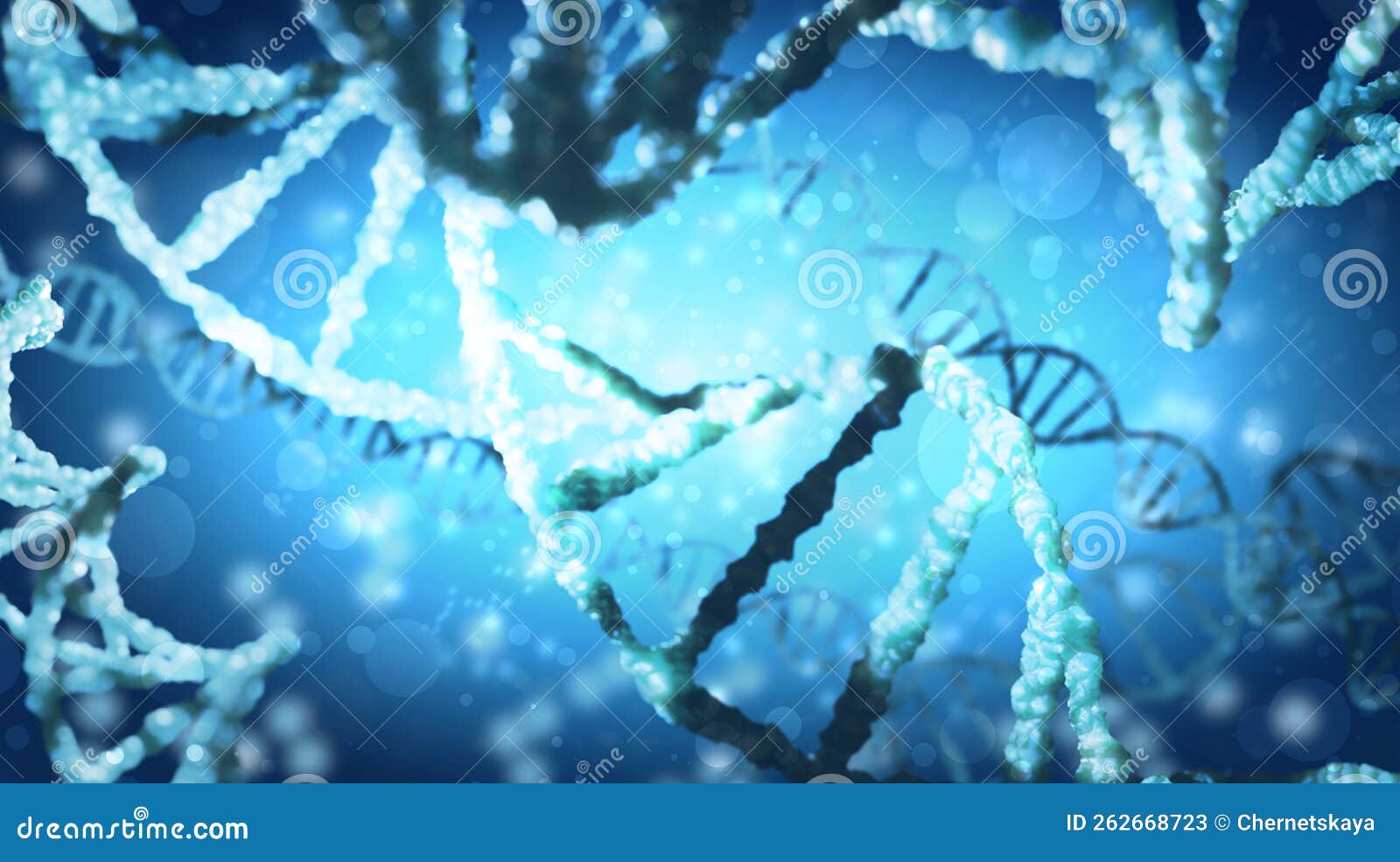 Structures of DNA on Light Blue Background. Illustration Stock ...