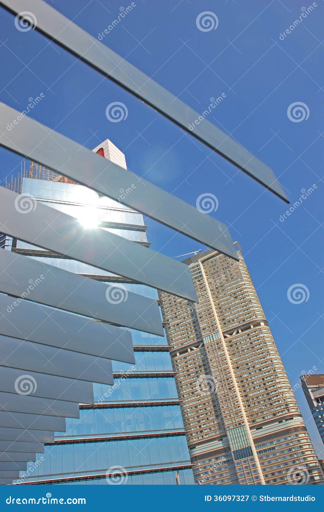 Structures with High Rise Building in Background Stock Image - Image of ...