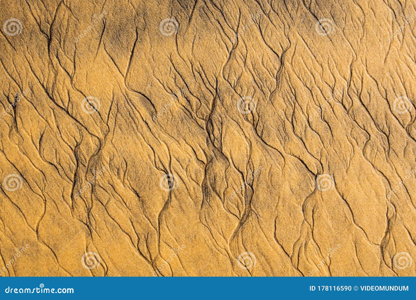 Structures in the Sand from Tiny Trickling Rivulets Stock Photo - Image ...