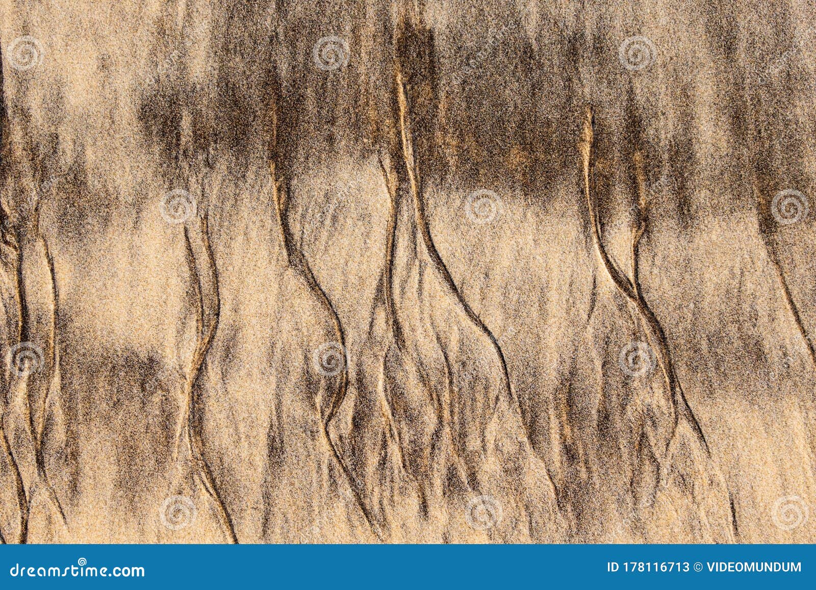 Structures in the Sand from Tiny Trickling Rivulets Stock Image - Image ...
