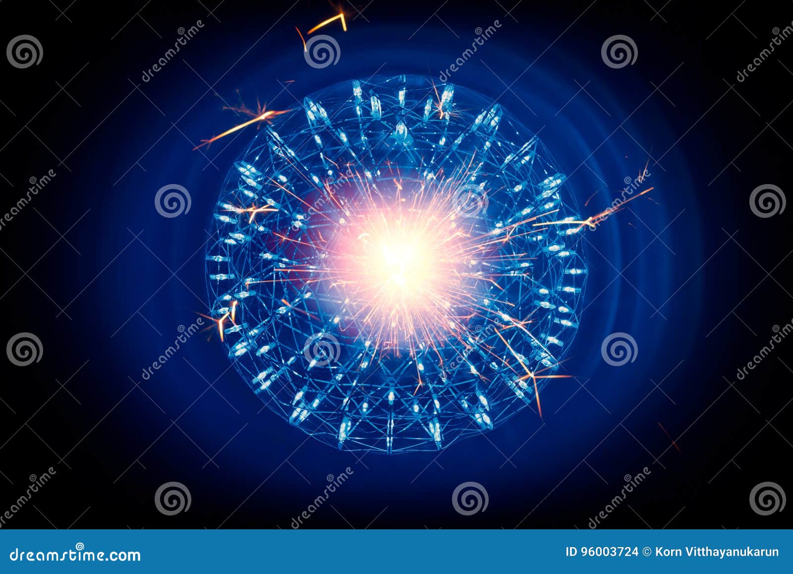 Structuur Van Kern Van Atom Nuclear-ontsteking Van Binnenkernatoombom ...