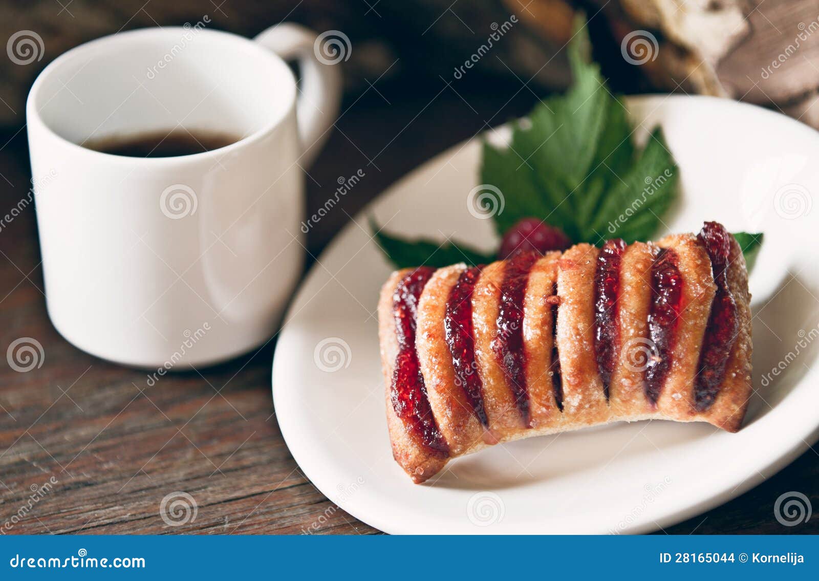 Strudel and coffee stock photo. Image of cuisine, berry - 28165044