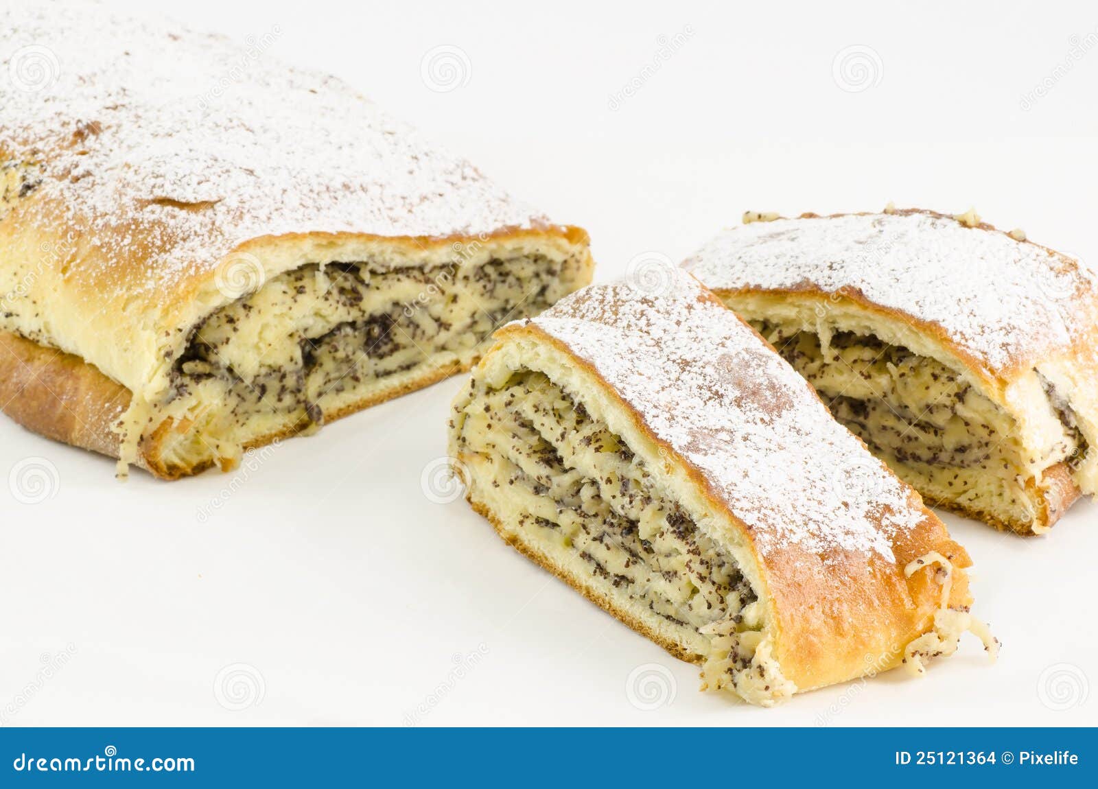 Strudel with poppy stock photo. Image of closeup, crust - 25121364