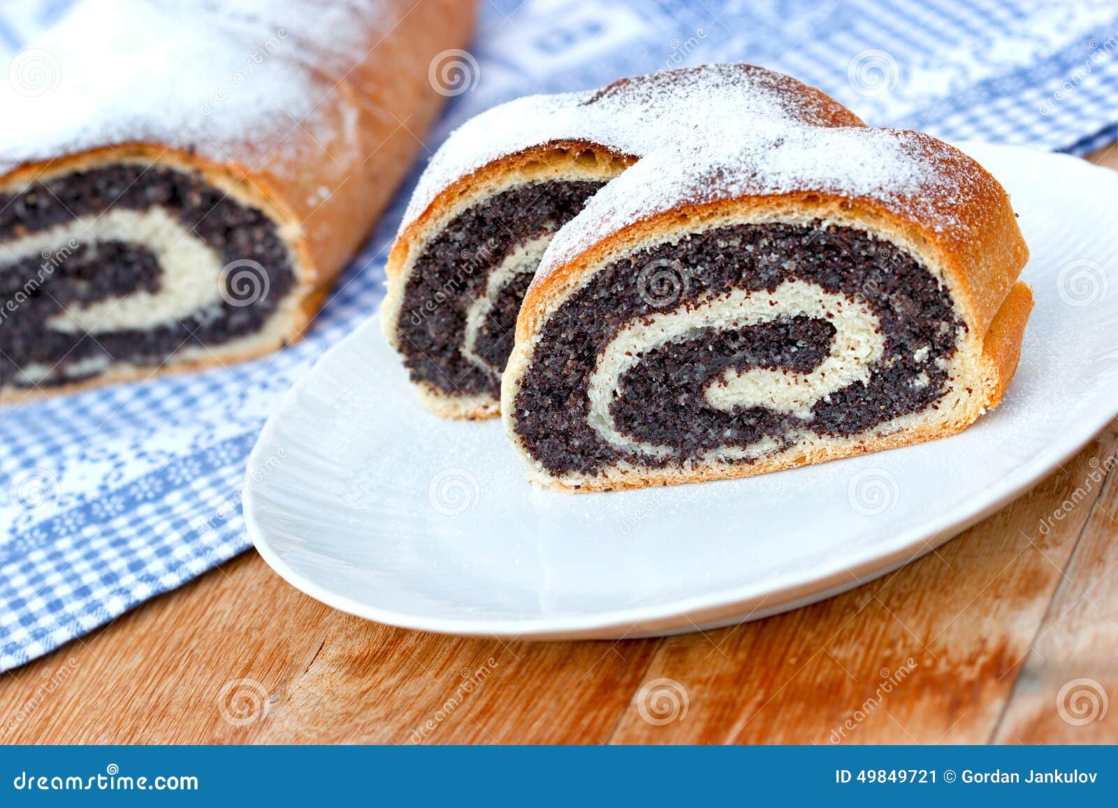 Strudel with Poppy Seeds - Closeup Stock Image - Image of handiwork ...