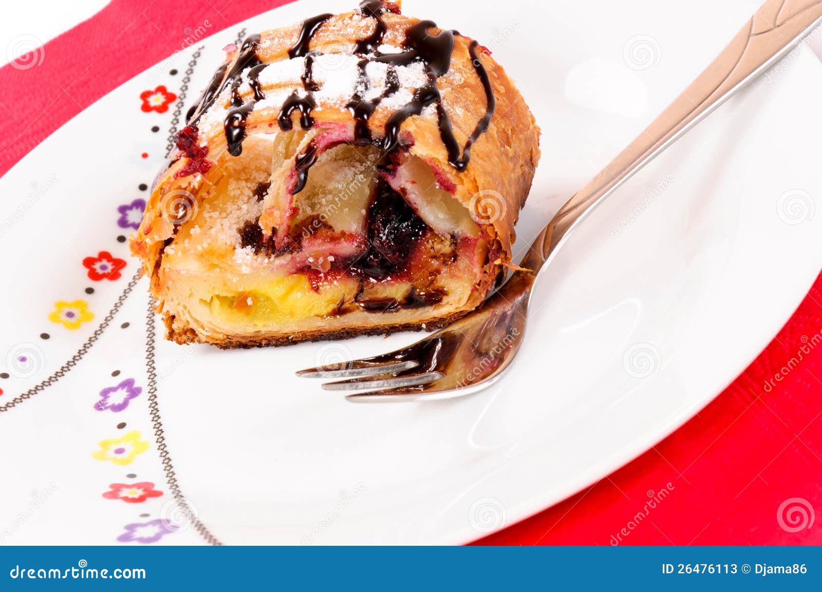 Strudla on the plate stock image. Image of poppy, dessert - 26476113