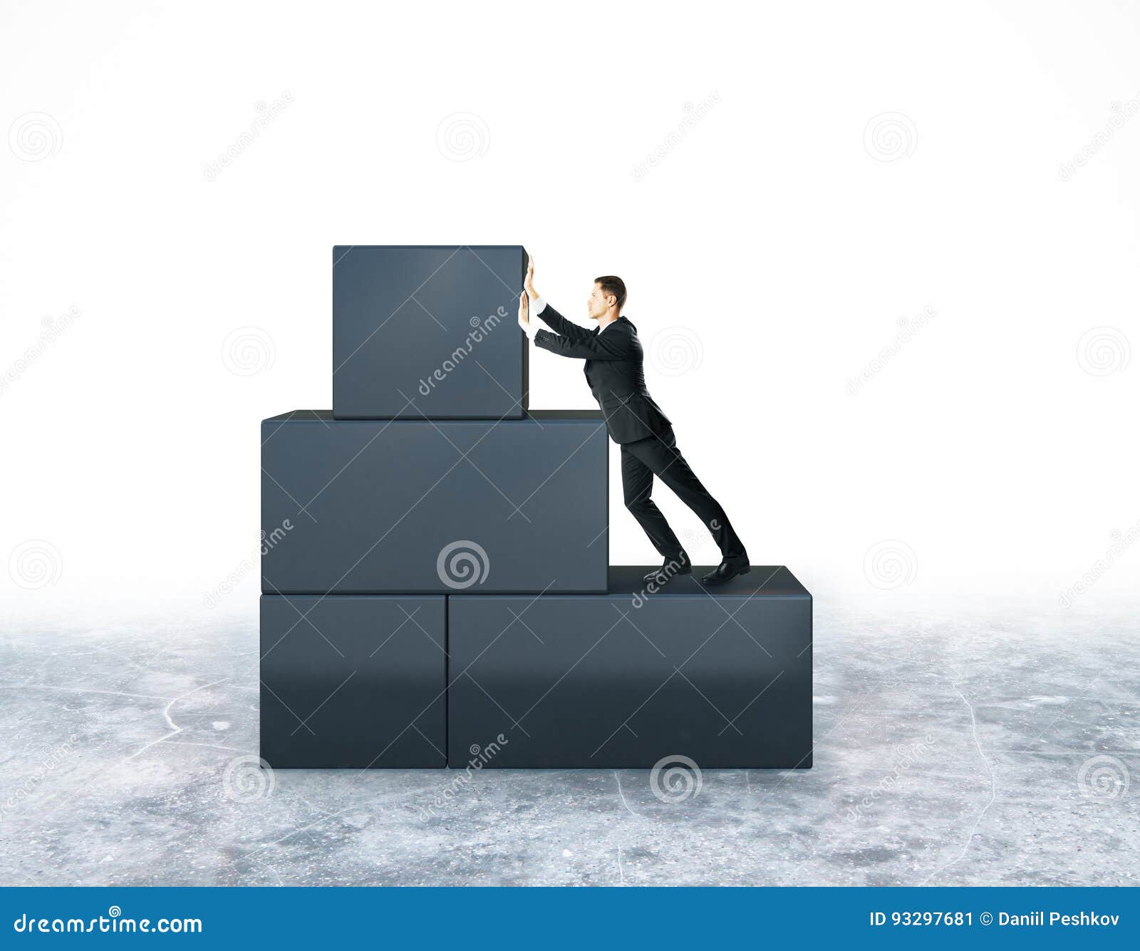 Struggle and Hard Work Concept Stock Illustration - Illustration of ...