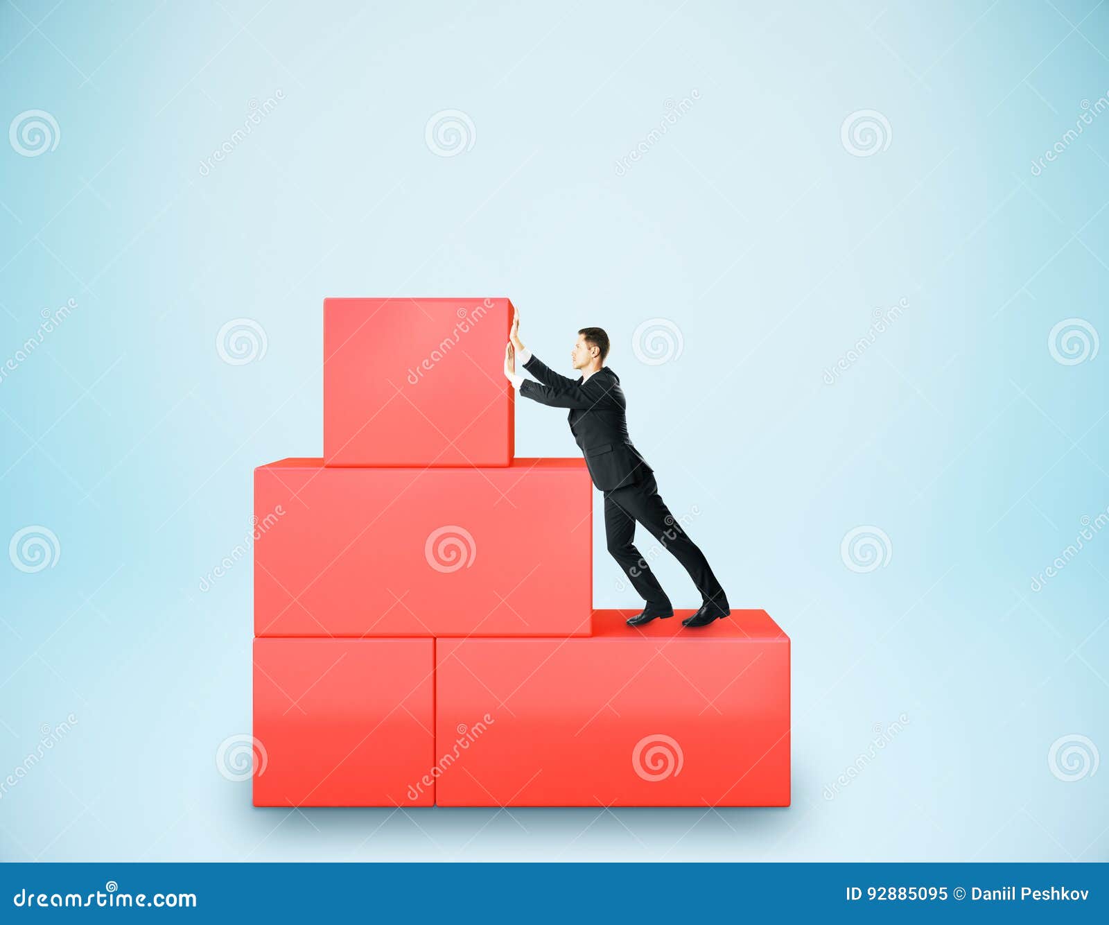 Struggle and Hard Work Concept Stock Illustration - Illustration of ...
