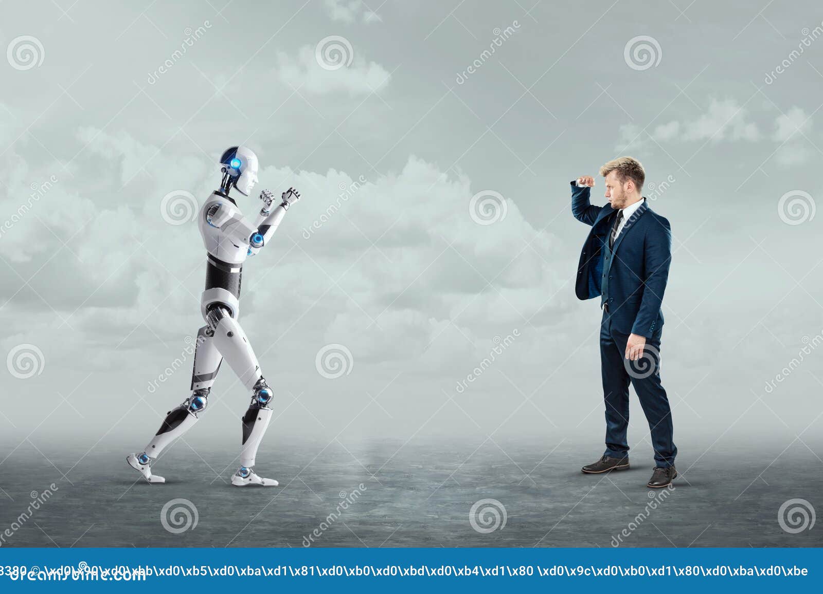 The Struggle between Human and Robot, Competition. the Superiority of ...