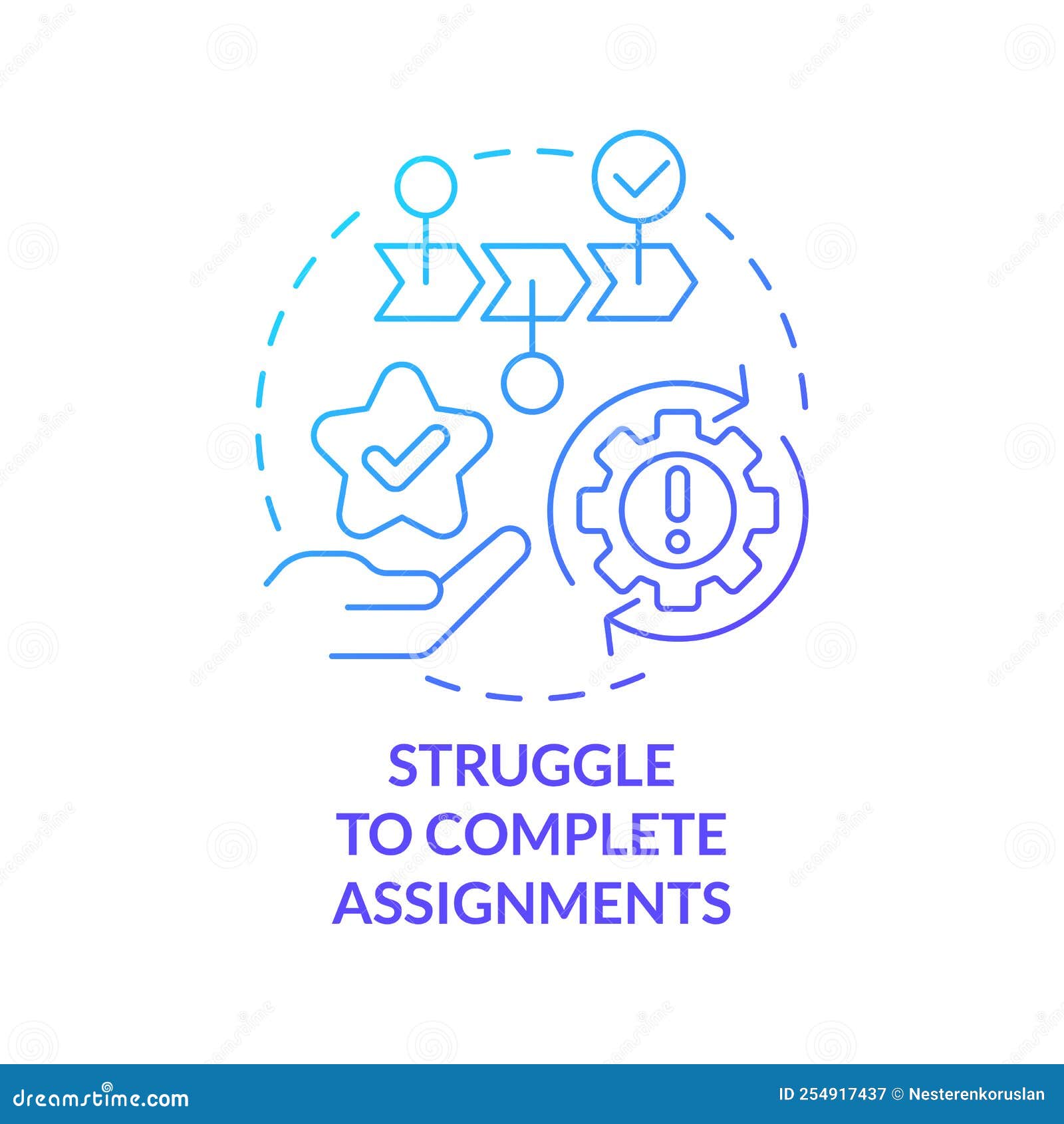 Struggle To Complete Assignments Blue Gradient Concept Icon Stock ... Struggle To Complete Assignments Blue Gradient Concept Icon Stock ...