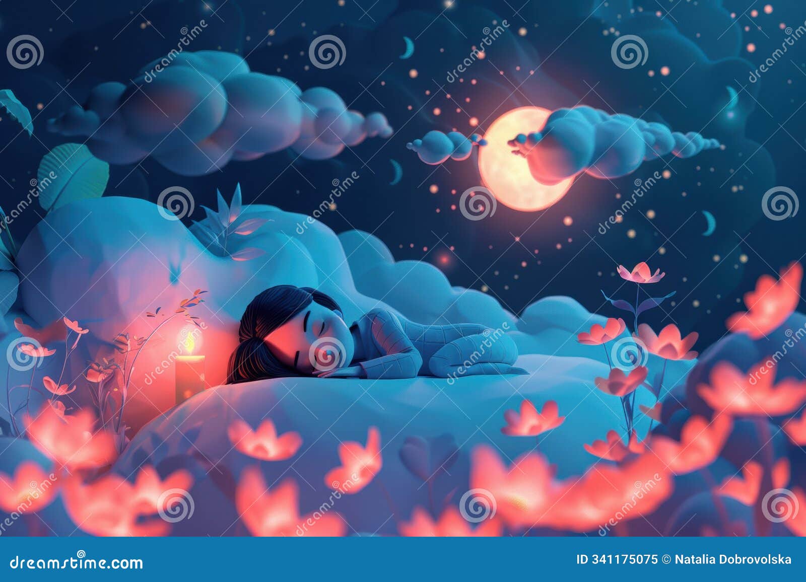 Struggling with Insomnia, Lying Awake in Bed at Night, Staring at the ...