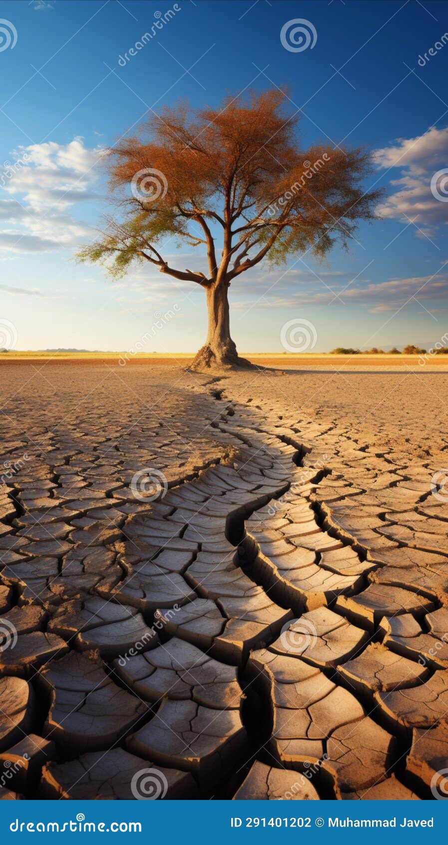 Struggling Tree On Dry Soil Underscores Climate Changes Toll Water ...