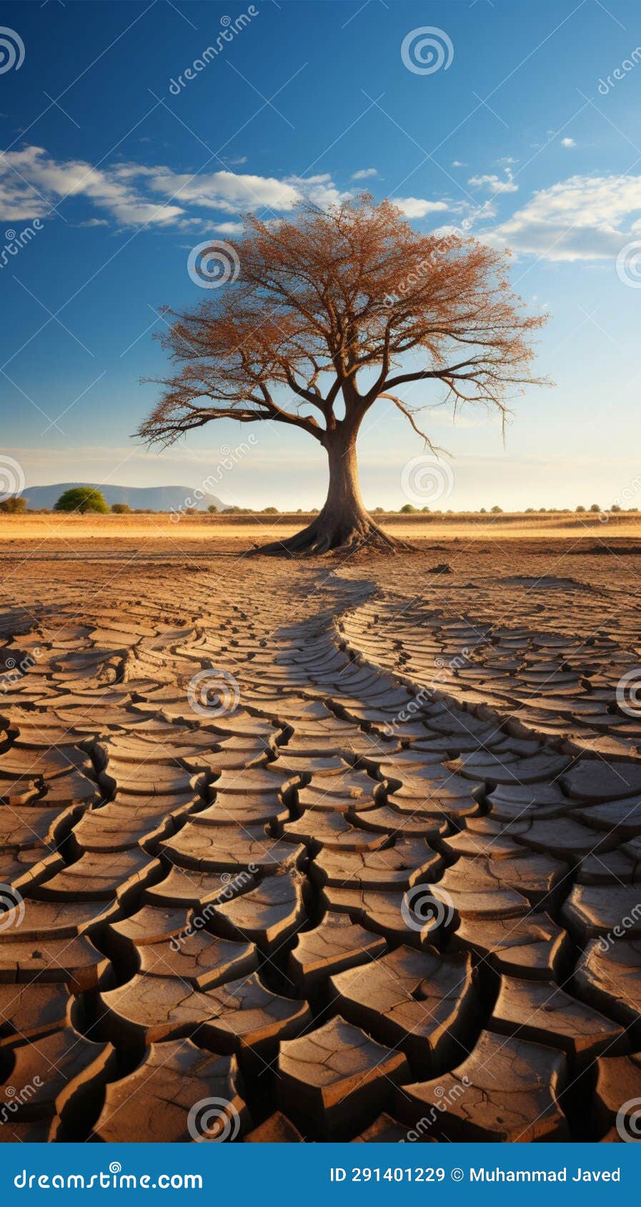 Struggling Tree on Dry Soil Underscores Climate Changes Toll Water ...
