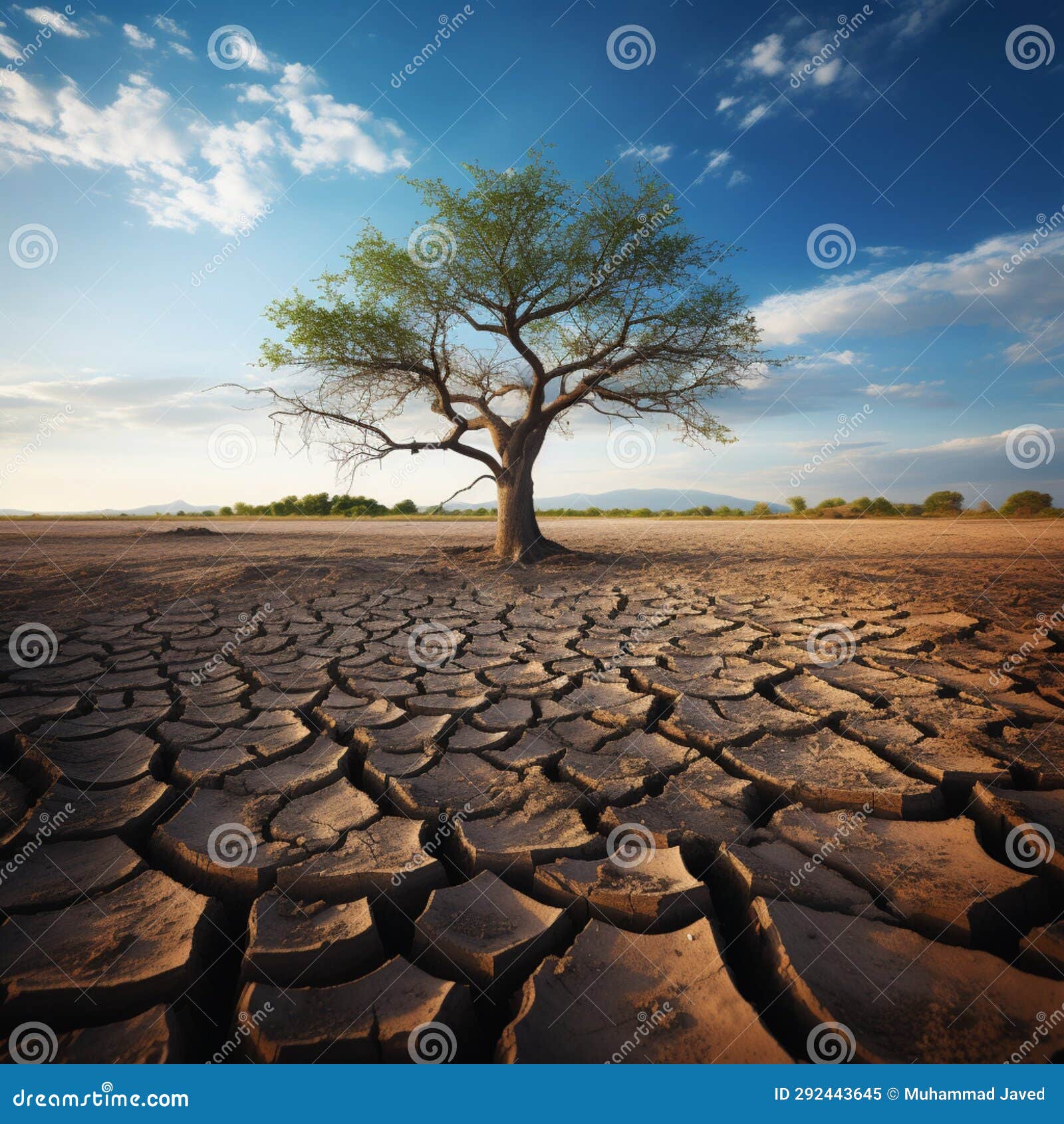 Struggling Tree On Dry Soil Underscores Climate Changes Toll Water ...