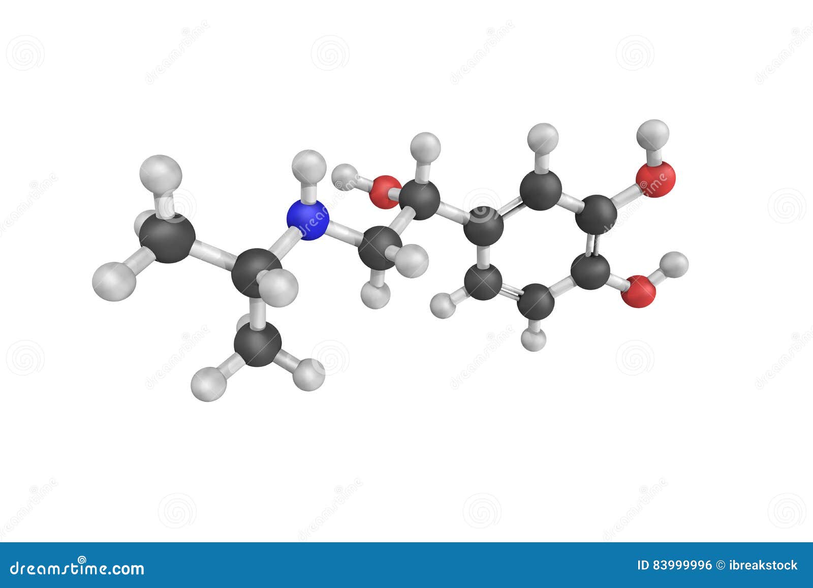 Struktur 3d Von Ispproterenol, Von Alias Isoprenalin Stock Abbildung ...