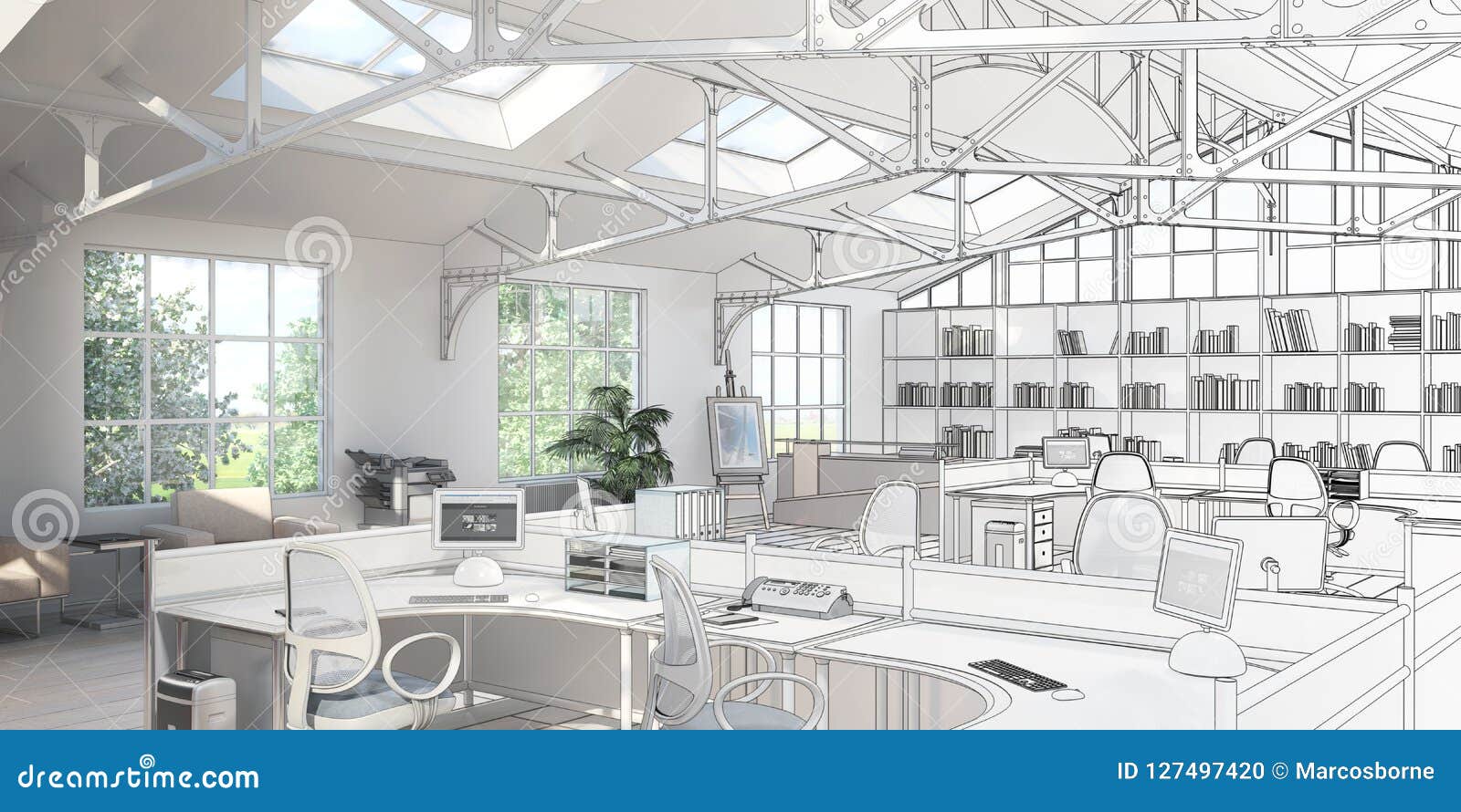 Structural Change - Design 3d Visualization Stock Illustration ...