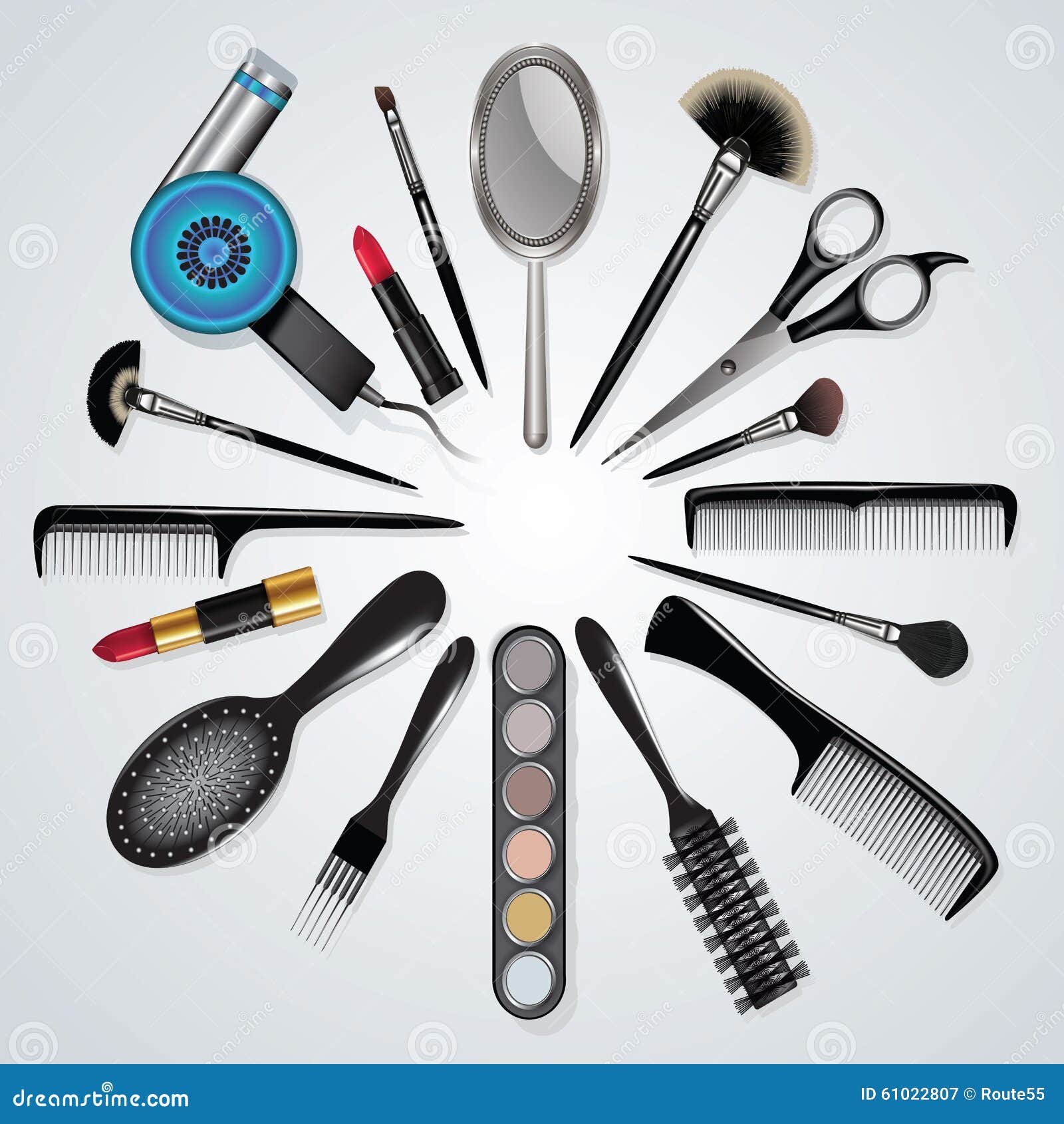 Strumenti Dello Stilista E Di Trucco Di Capelli Illustrazione ...