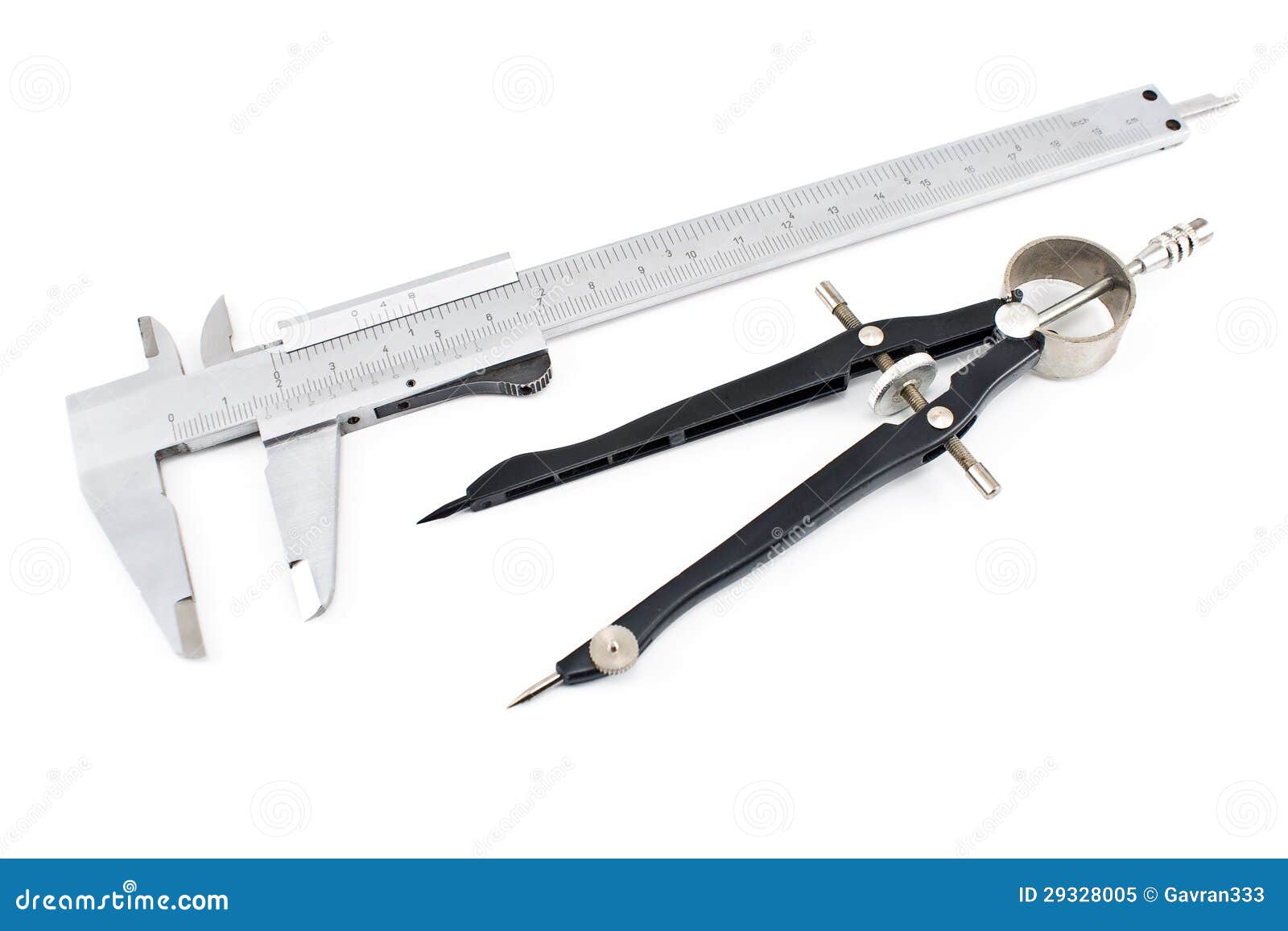 Strumenti Di Precisione - Calibro E Bussola Di Disegno Immagine Stock ...