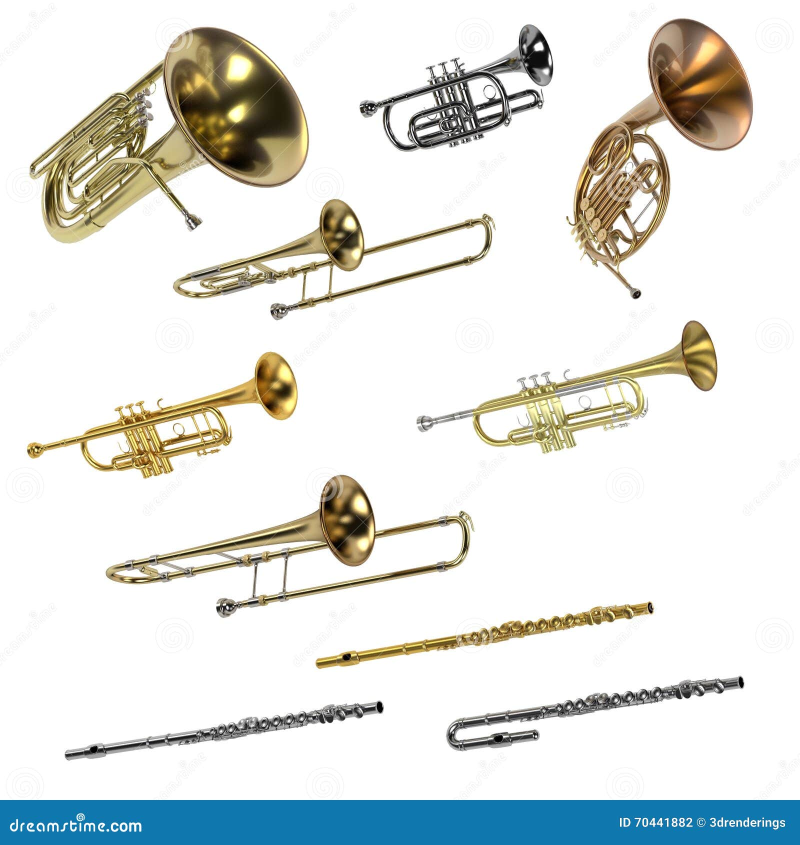 Strumenti Musicali D'ottone Illustrazione di Stock - Illustrazione di ...