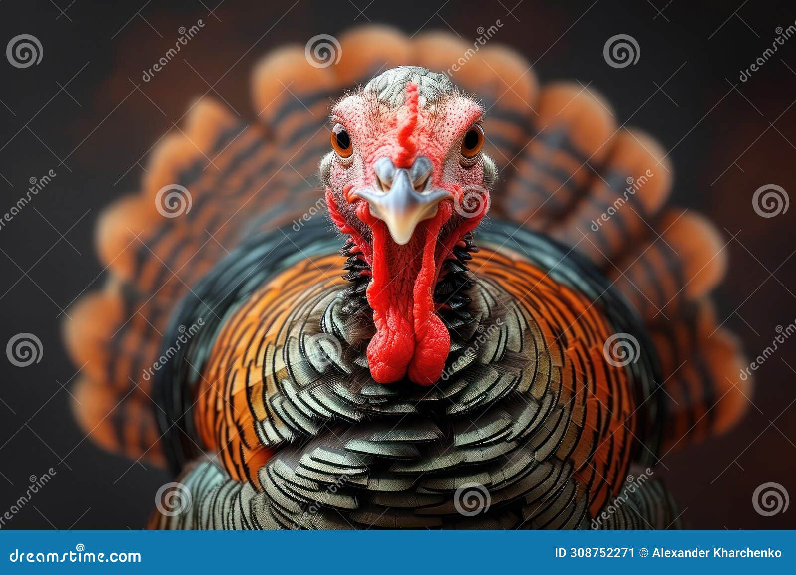 Strutting Tom Turkey Extreme Closeup. Generative AI Stock Illustration ...