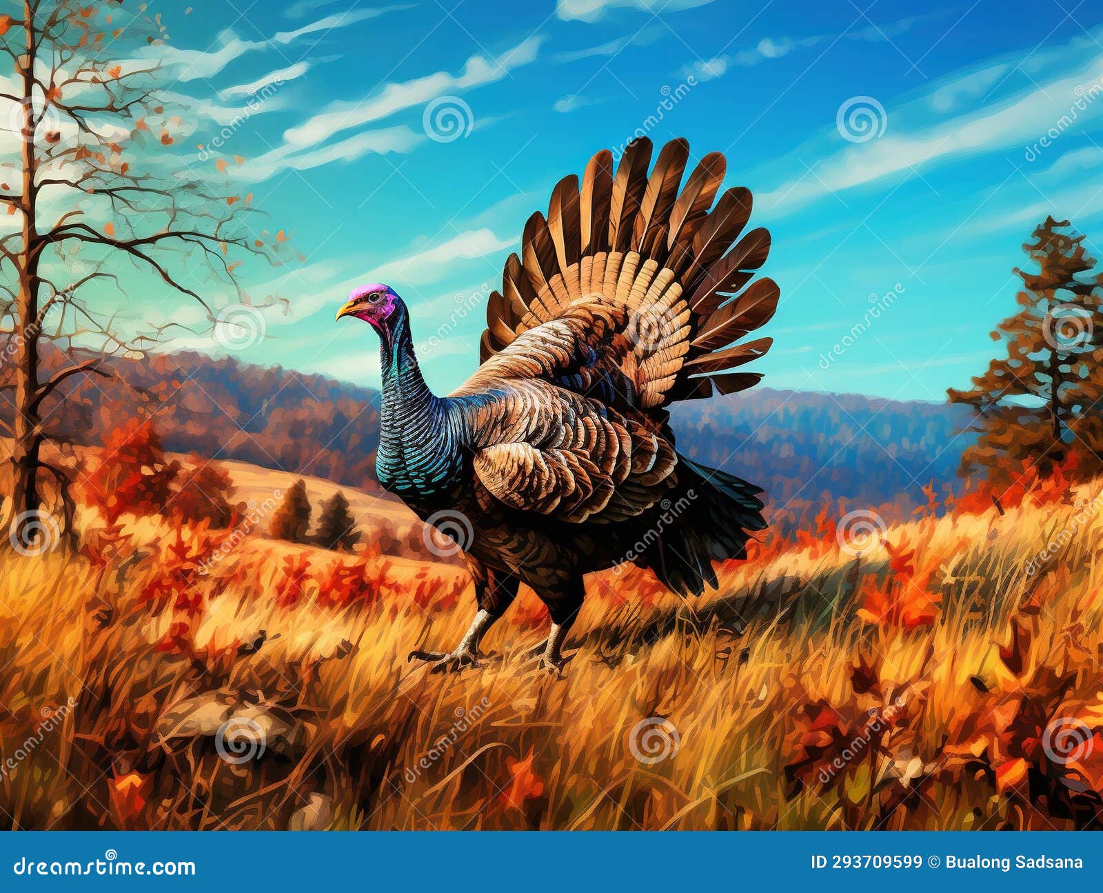 Strutting wild stock illustration. Illustration of animals - 293709599