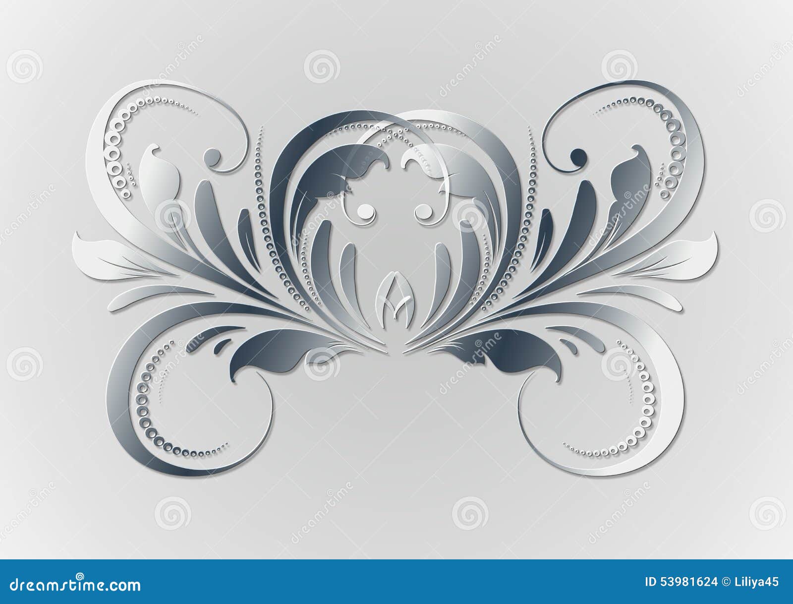 Struttura D'annata Con Gli Elementi Del Fiore Illustrazione di Stock ...