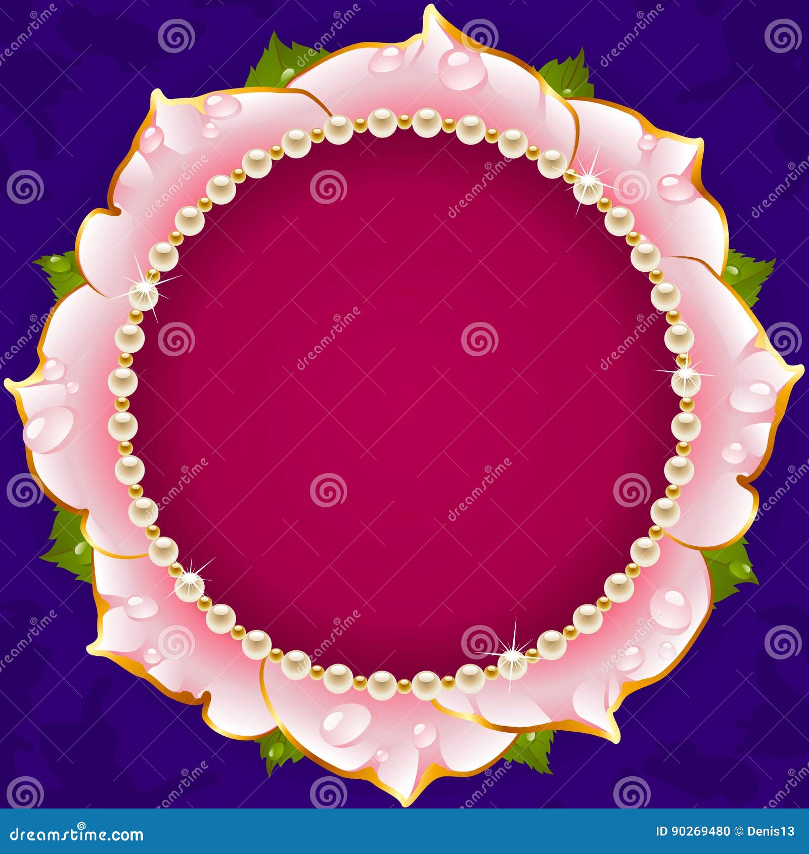 Struttura Floreale Rosa Del Cerchio Illustrazione Vettoriale ...