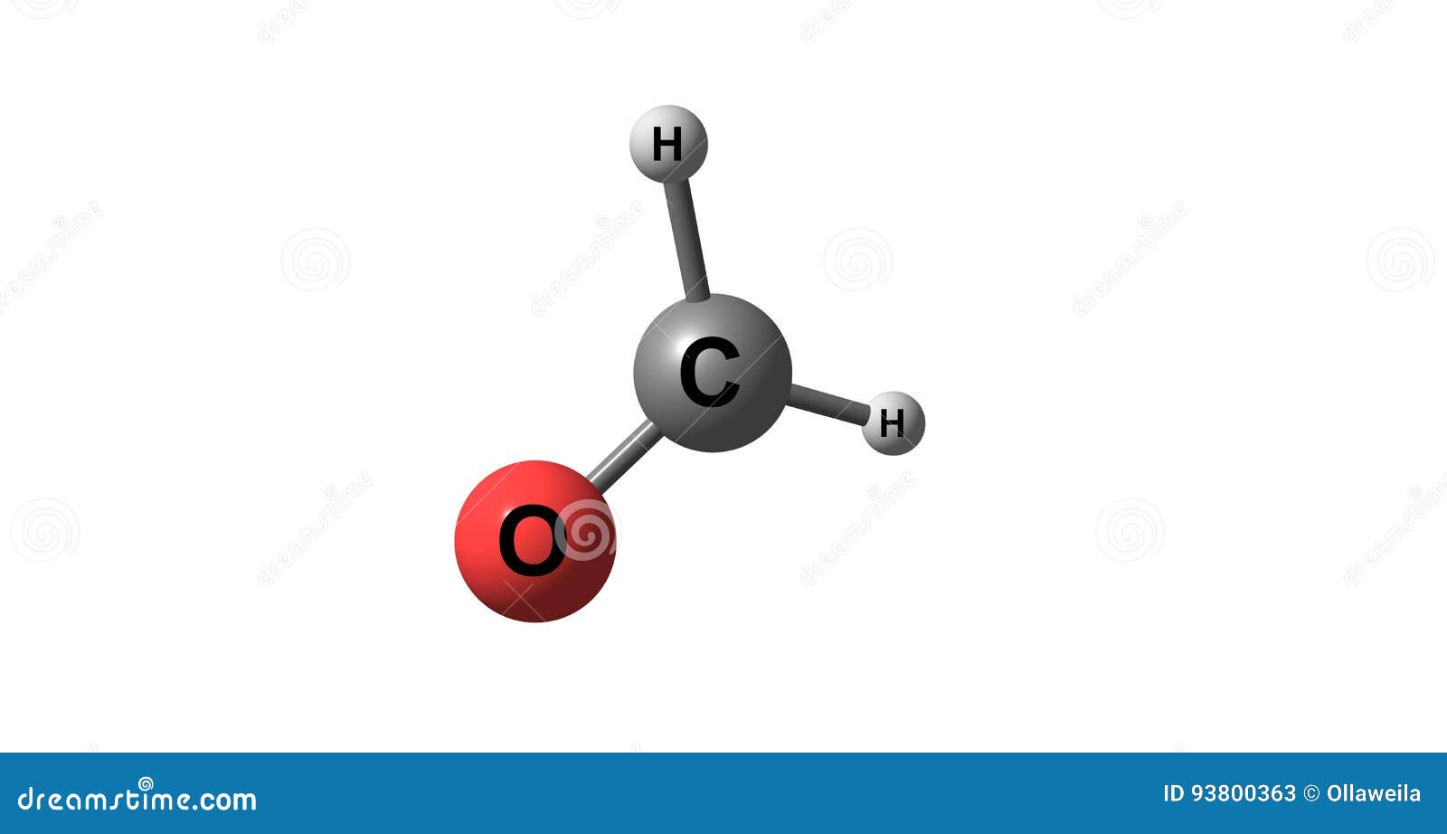 Struttura Molecolare Della Formaldeide Isolata Su Bianco Illustrazione ...