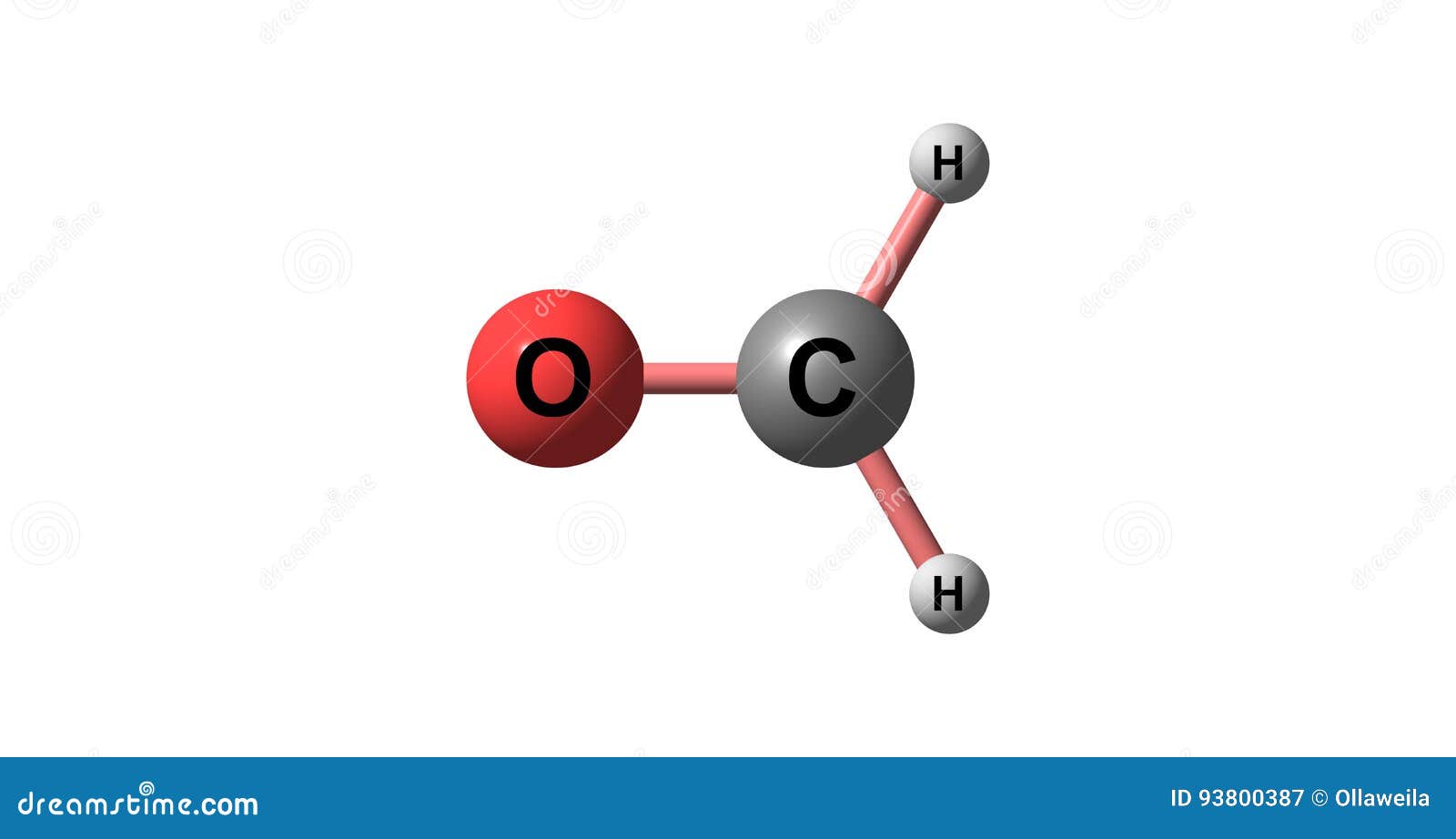Struttura Molecolare Della Formaldeide Isolata Su Bianco Illustrazione ...