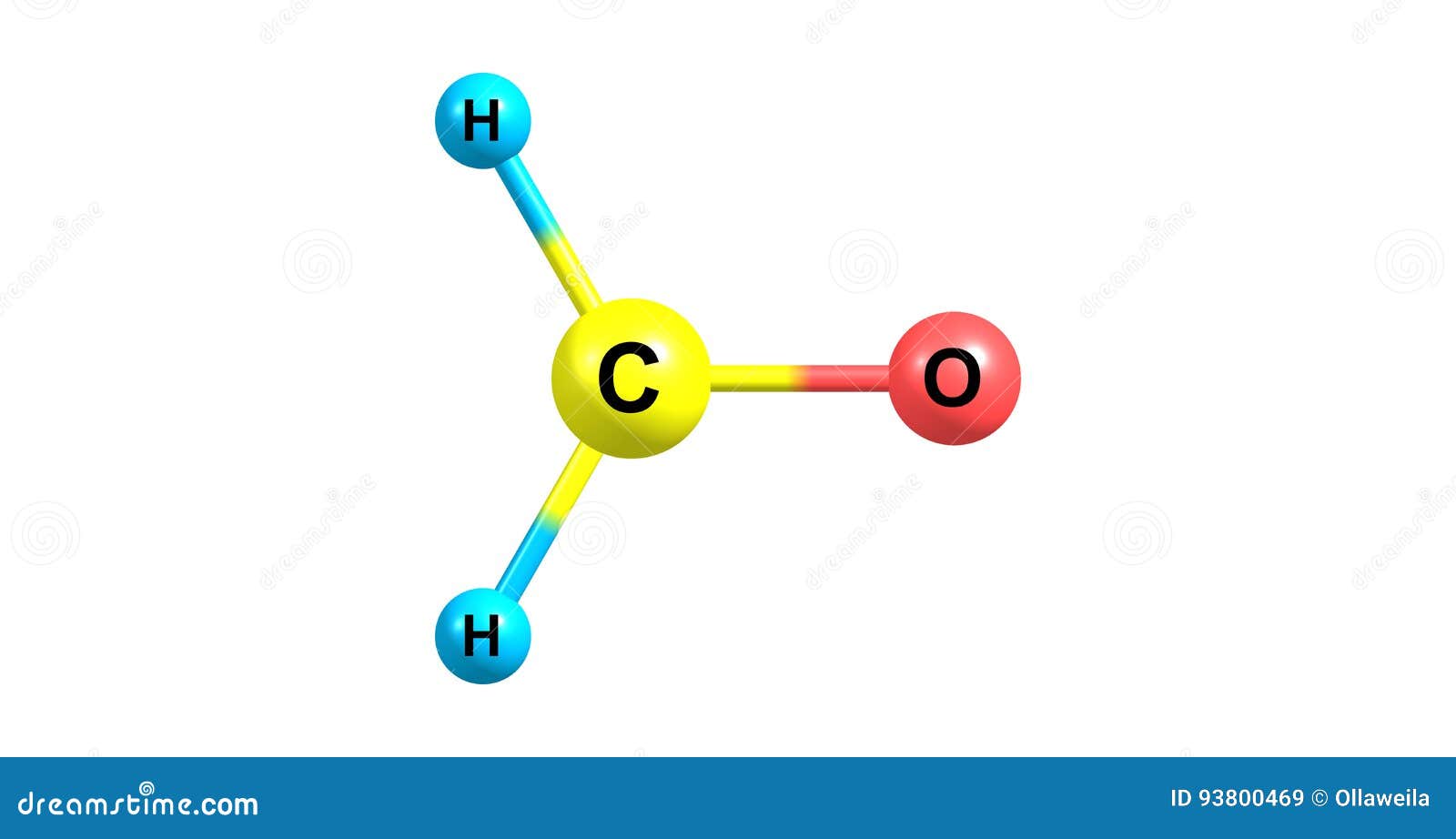 Struttura Molecolare Della Formaldeide Isolata Su Bianco Illustrazione ...