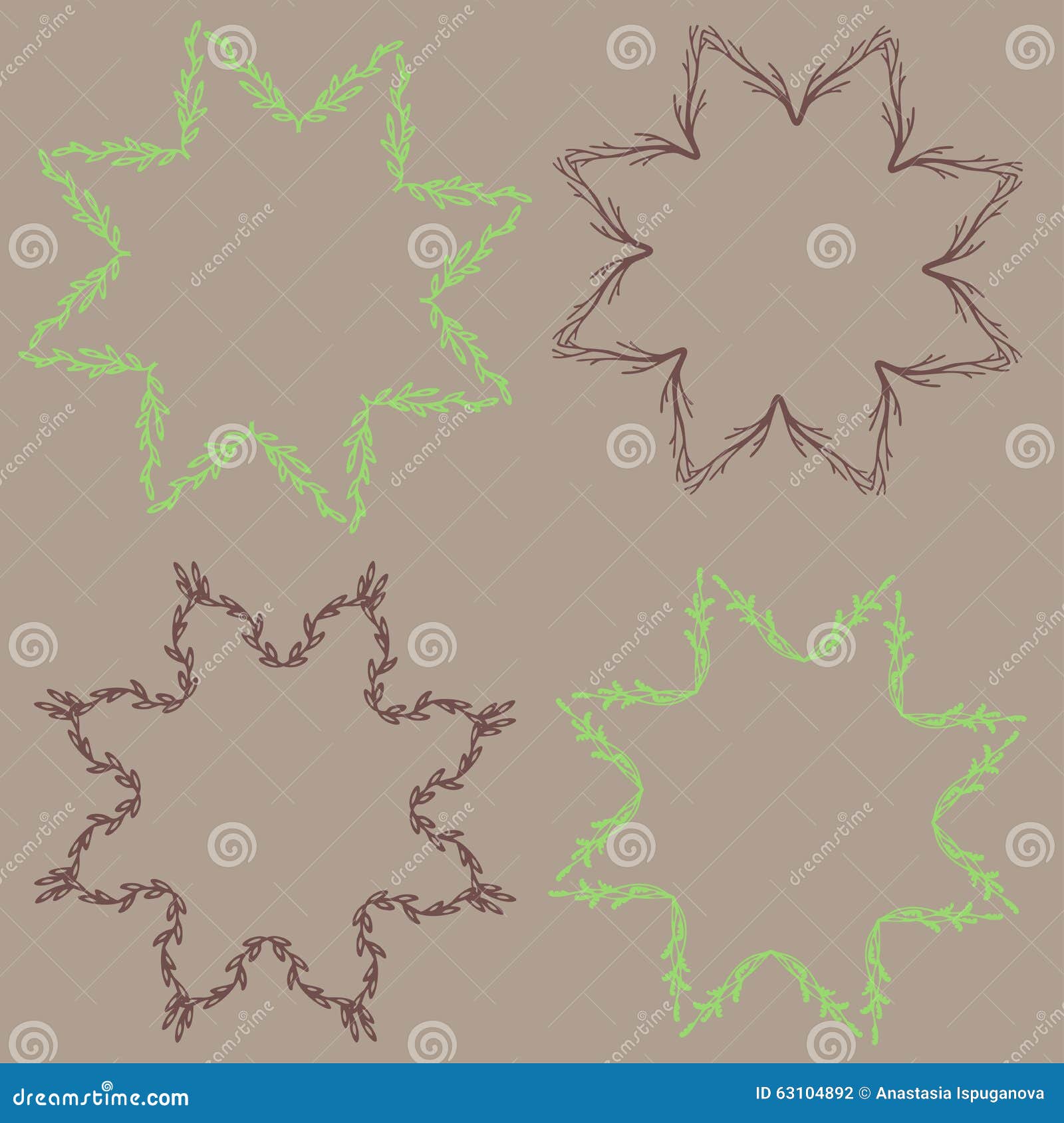 Strutture Rustiche Degli Elementi Del Fiore D'annata Illustrazione di ...