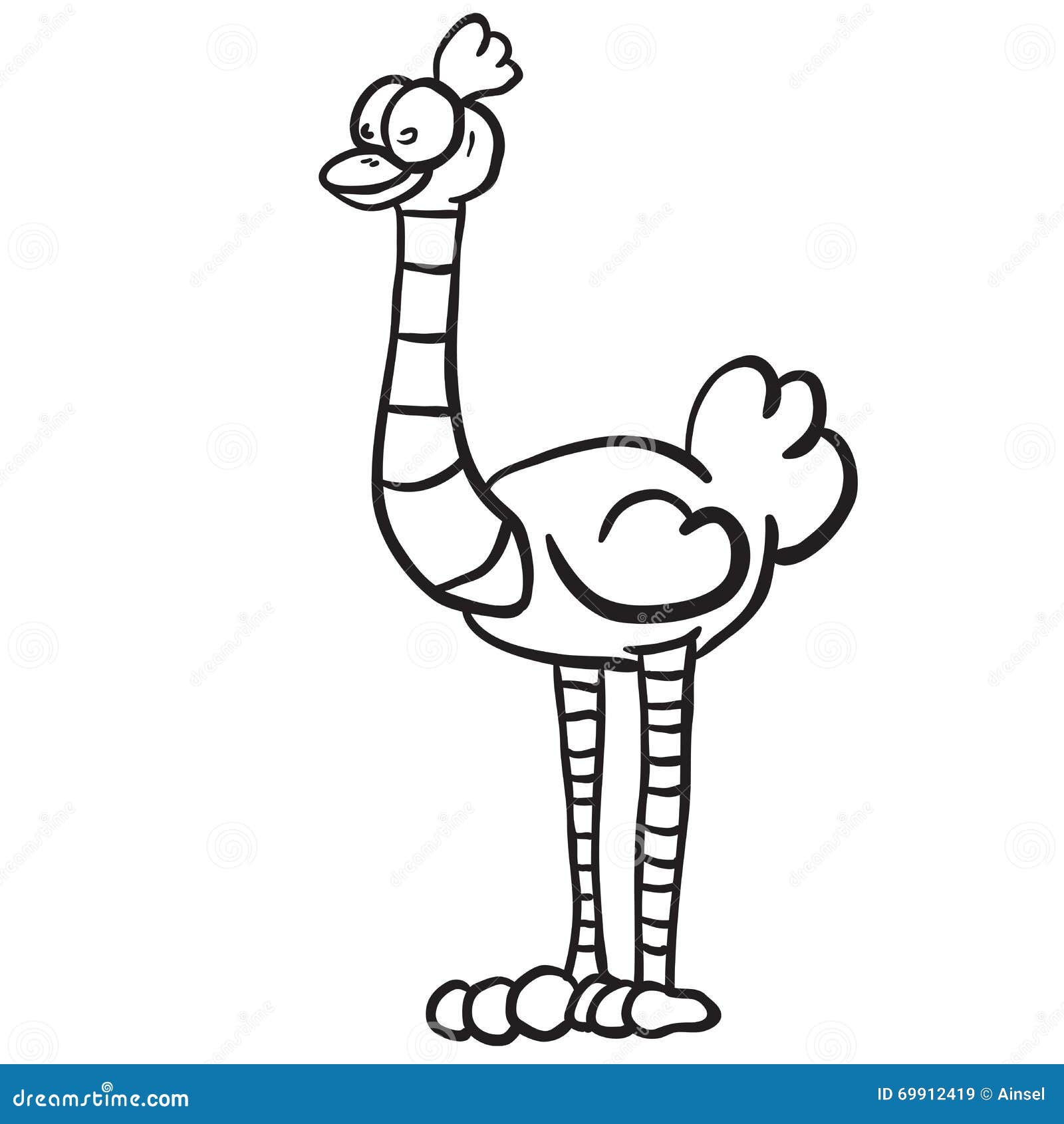 Struzzo in Bianco E Nero Semplice Illustrazione Vettoriale ...