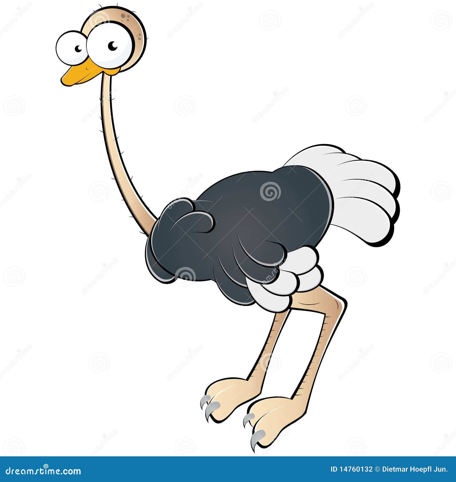 Struzzo del fumetto illustrazione vettoriale. Illustrazione di ...