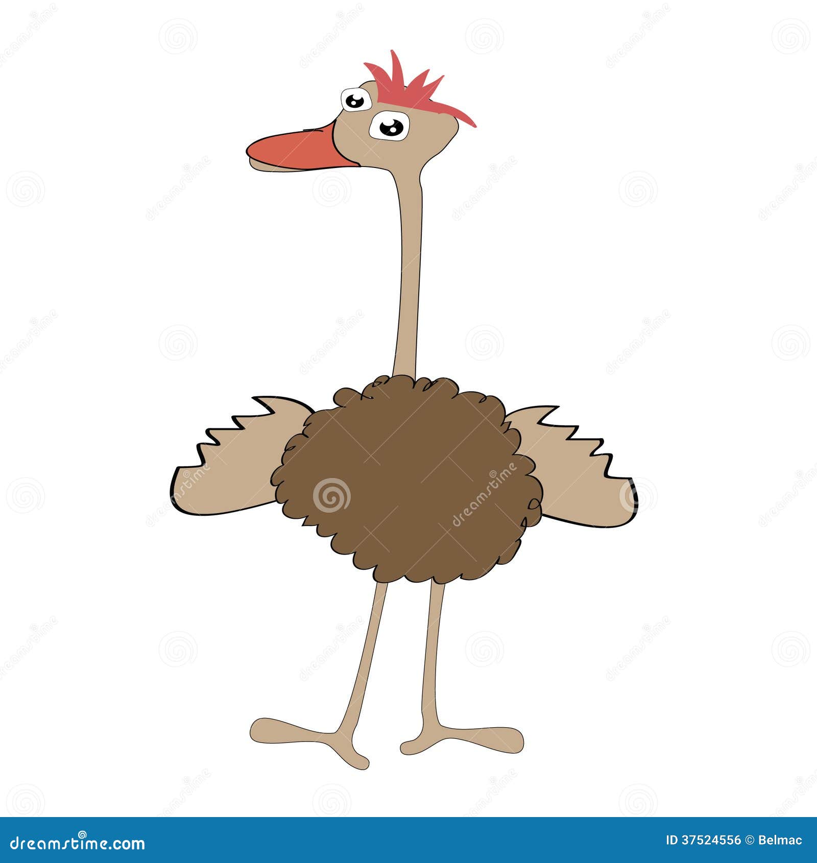 Struzzo del fumetto illustrazione vettoriale. Illustrazione di colore ...