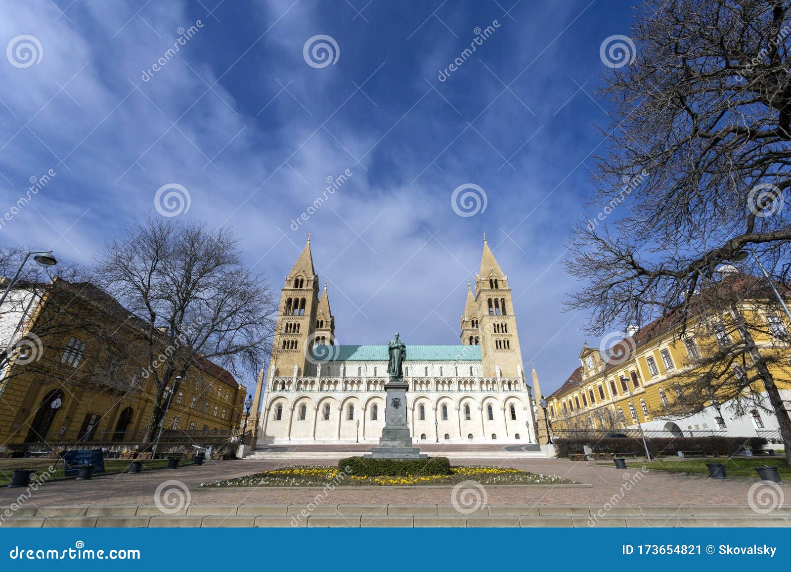 The Cathedral of Pecs stock image. Image of facade, castle - 173654821