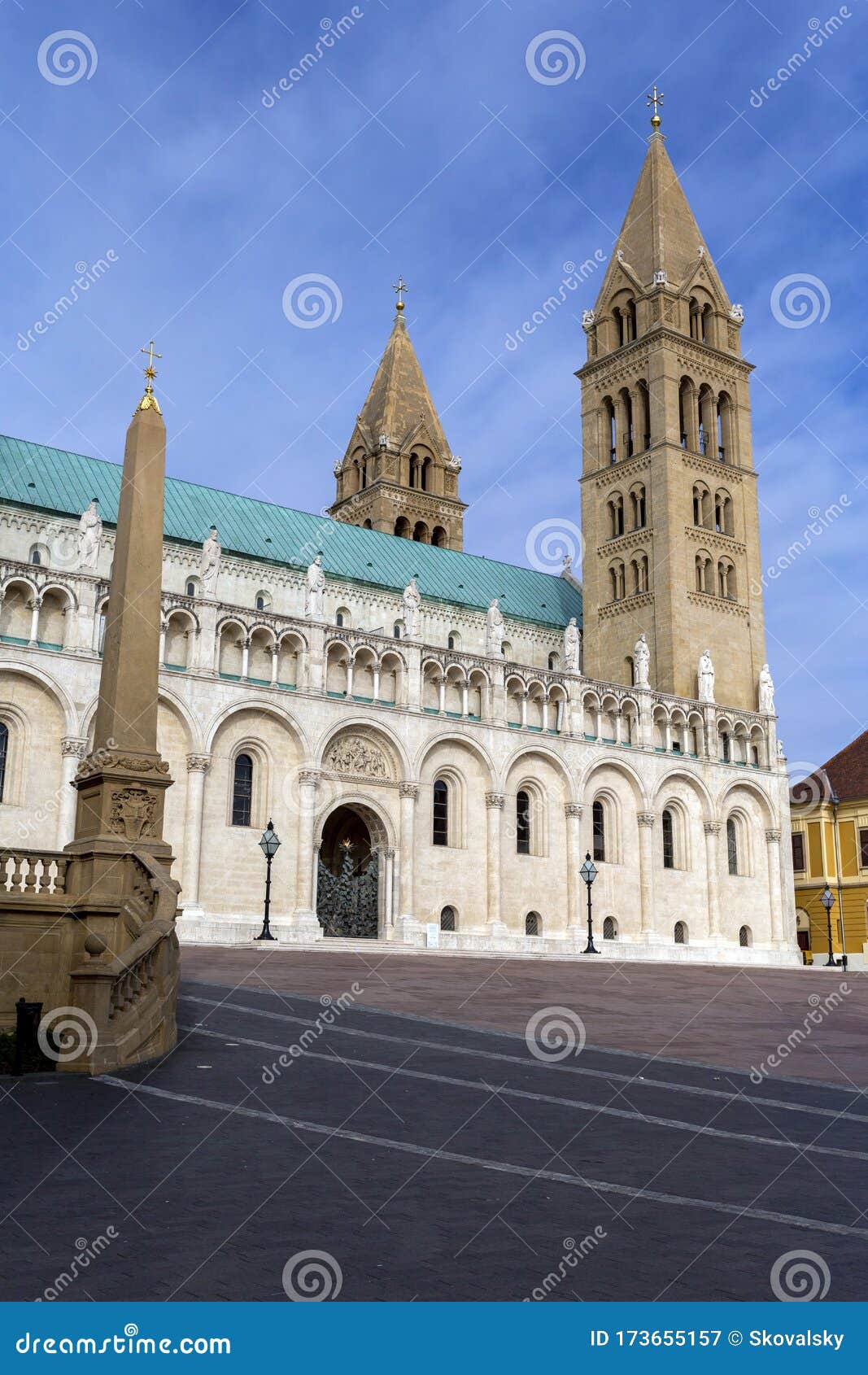 The Cathedral of Pecs stock image. Image of basilica - 173655157